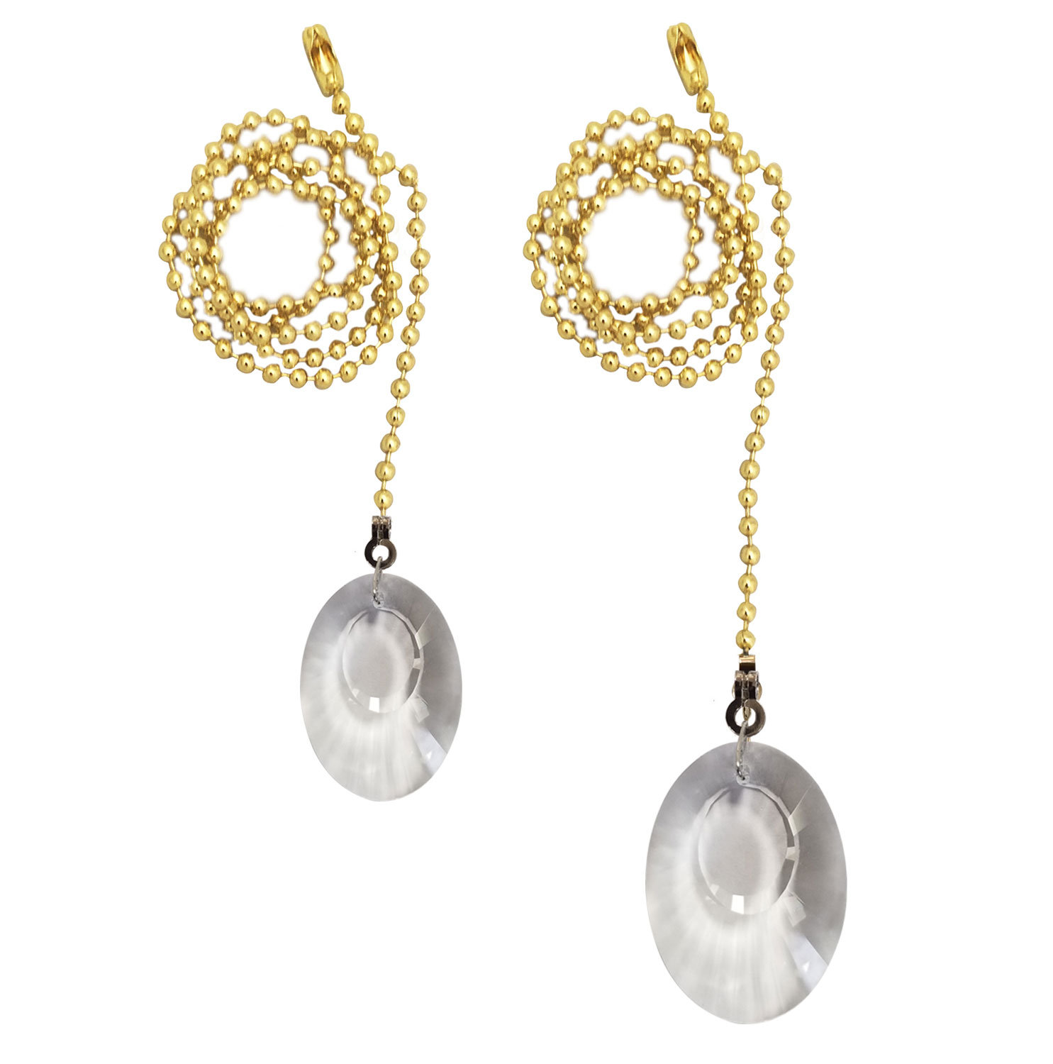 Royal Designs Oval Shaped Crystal Faceted Ceiling Fan Pull Chains ...