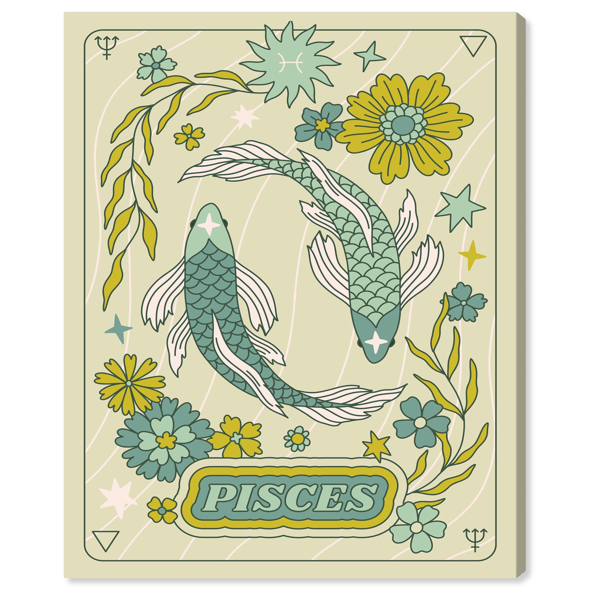 Art Remedy Pisces Stars Card Canvas Horoscope Posters by Art Remedy ...