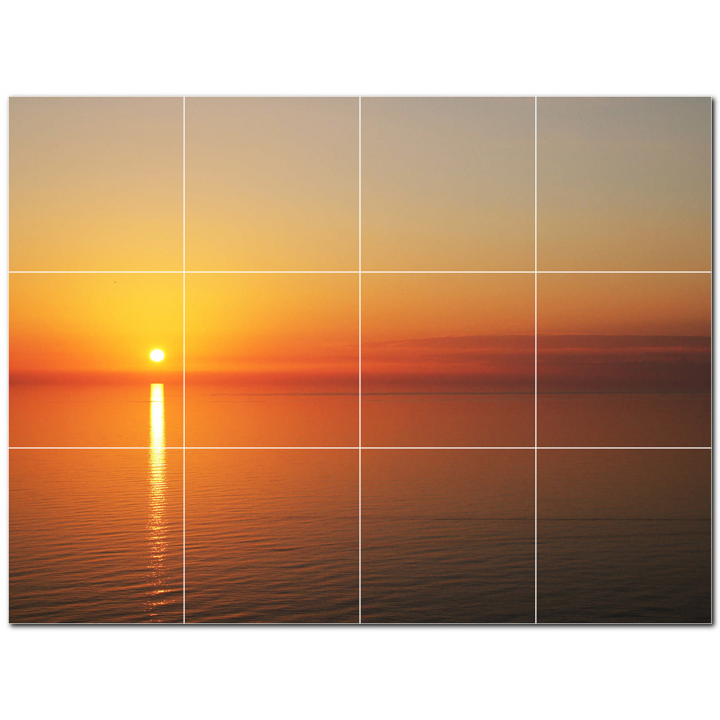 Picture-Tiles.com Sunset Photo 12'' x 12'' Satin Ceramic Decorative ...