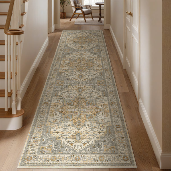 Bungalow Rose Elaine Machine Washable Oriental Area Rugs With Non-Slip ...