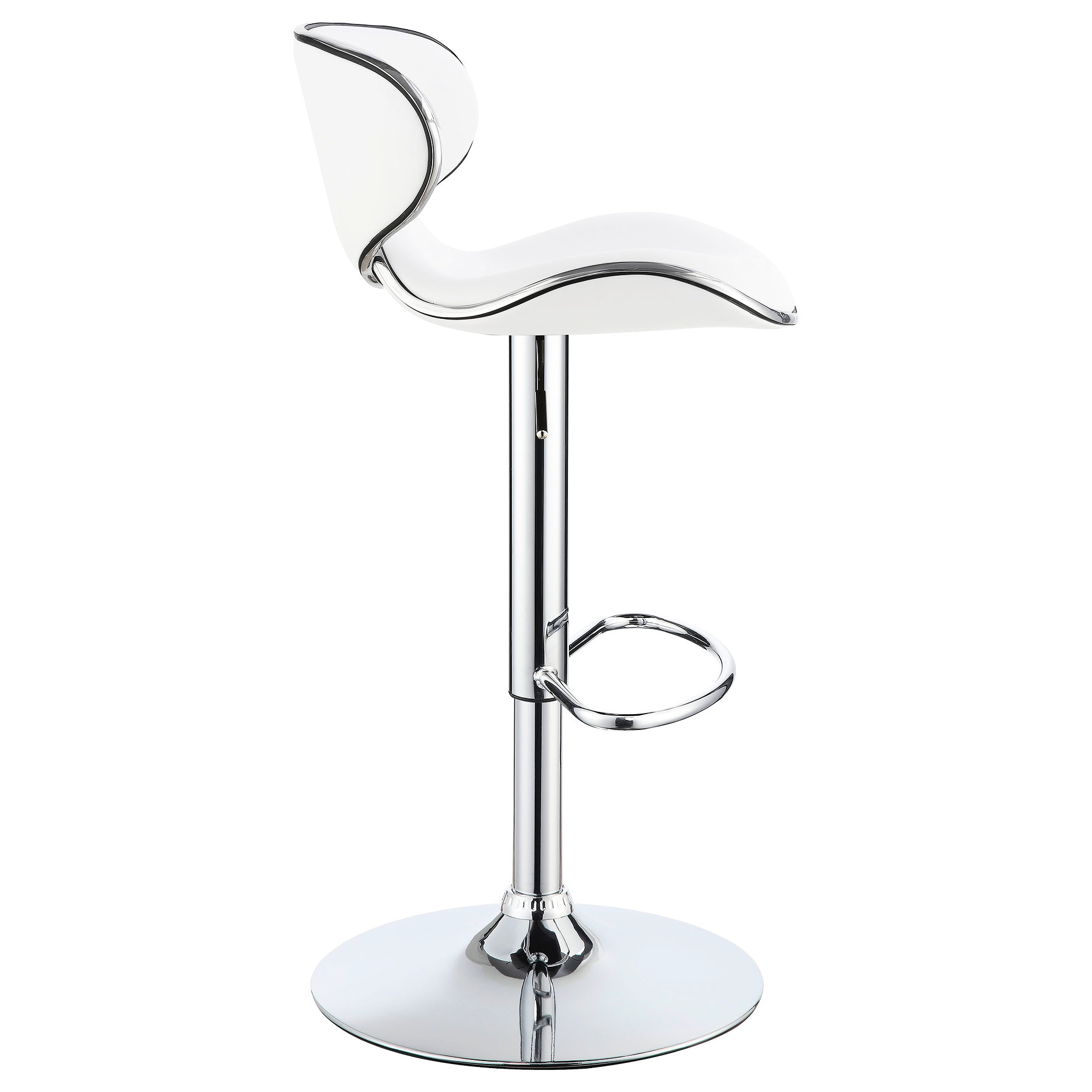 Latitude Run® Of 2 White Adjustable Bar Stools, Upholstered For Comfort ...