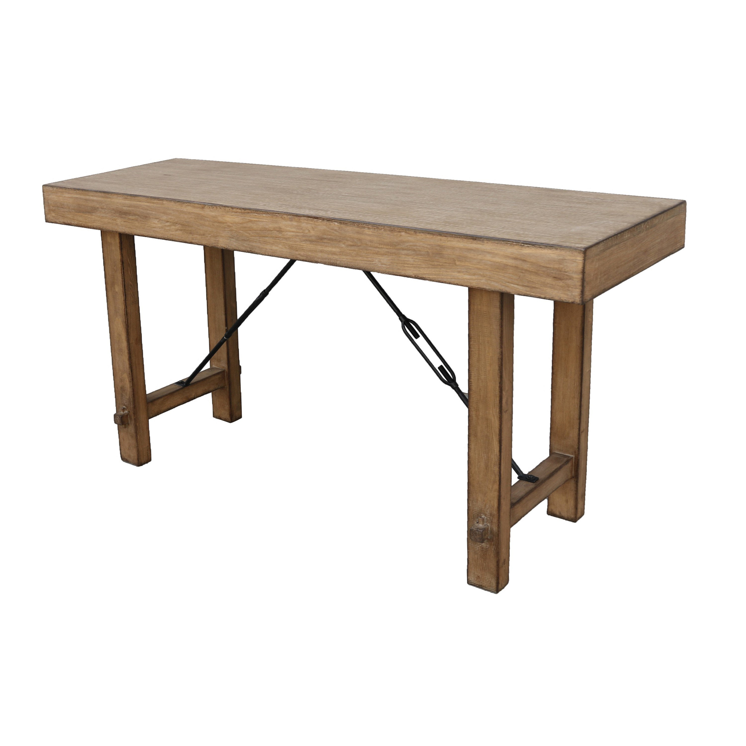 Benjara Dity Counter Height Table, 72 Inch Rectangular Top, Antique ...