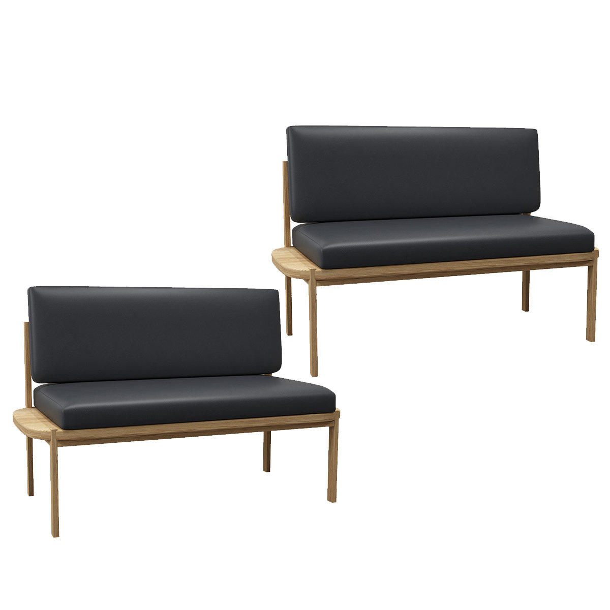 A UNIQUE LIGHT, LLC Dining Room Double Rattan Bench Two-piece Set ...