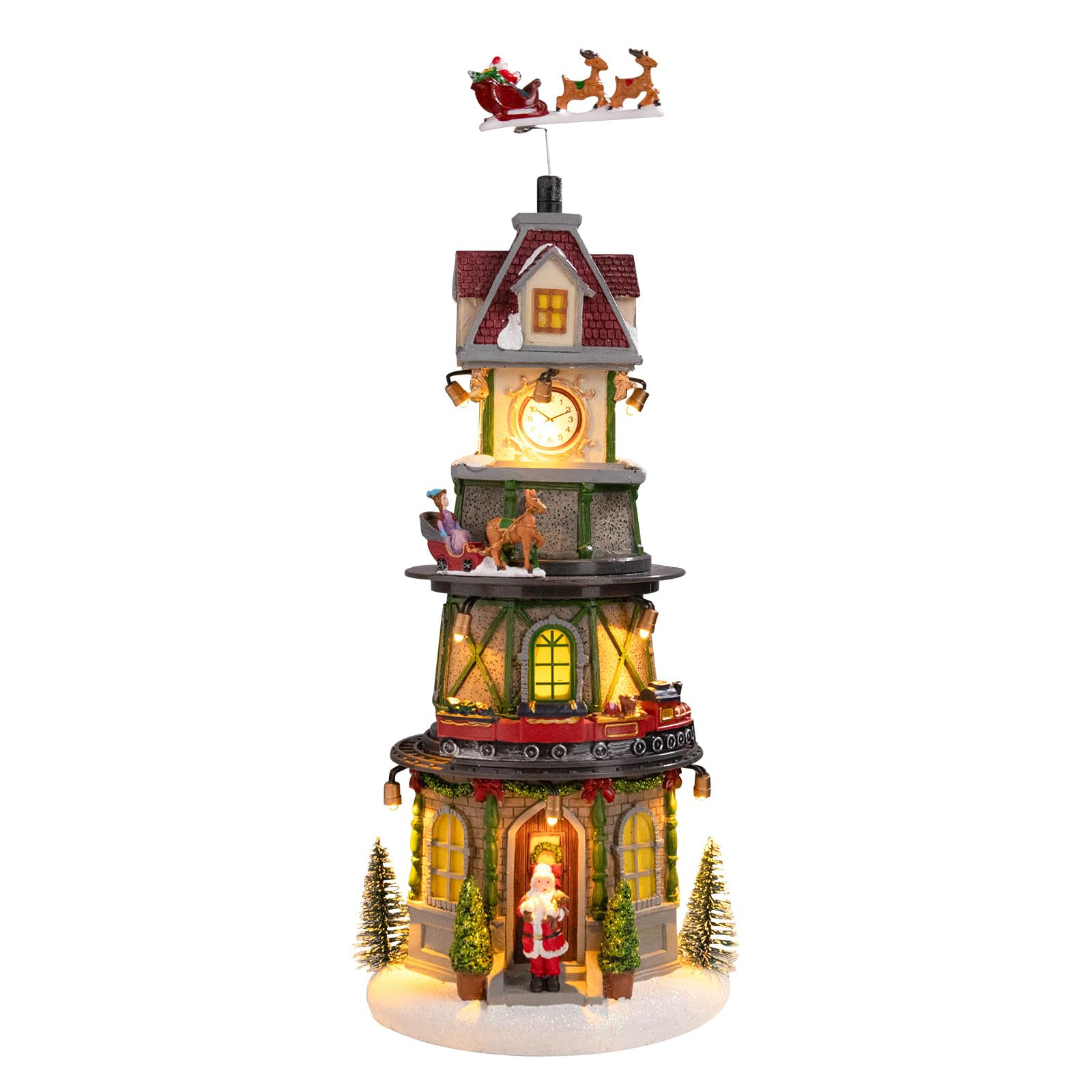 Bloomsbury Market Christmas Village Houses Christmas Bell Tower with ...