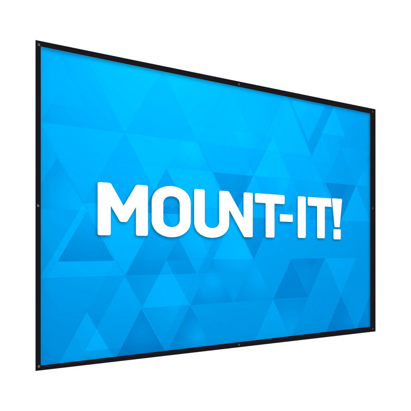 Mount-It! White Portable Projector 100" Screen for Indoor & Outdoor ...