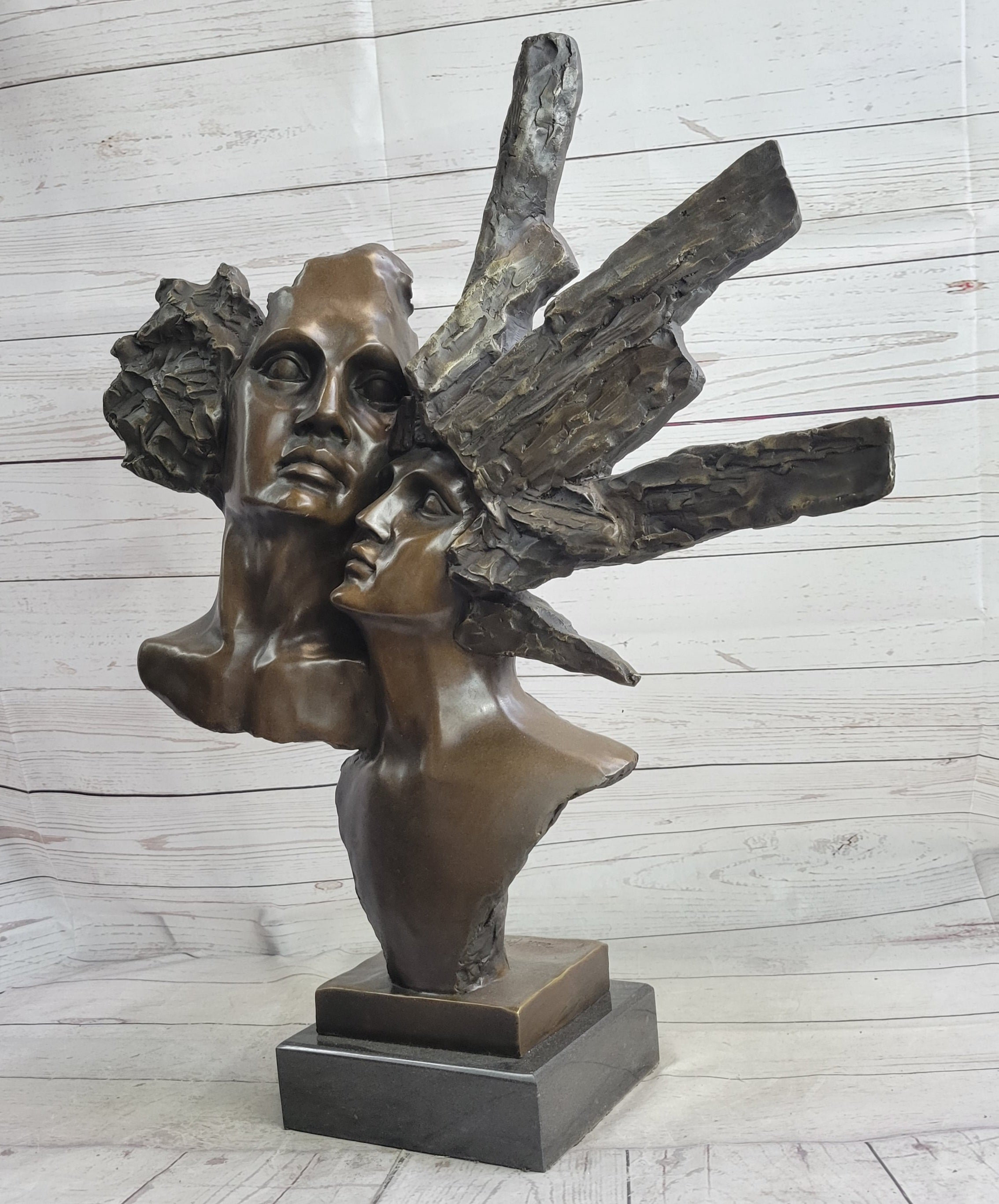 Bronzhaus Abstract Bronze Metal Bust Statue Sculpture Of Couple ...