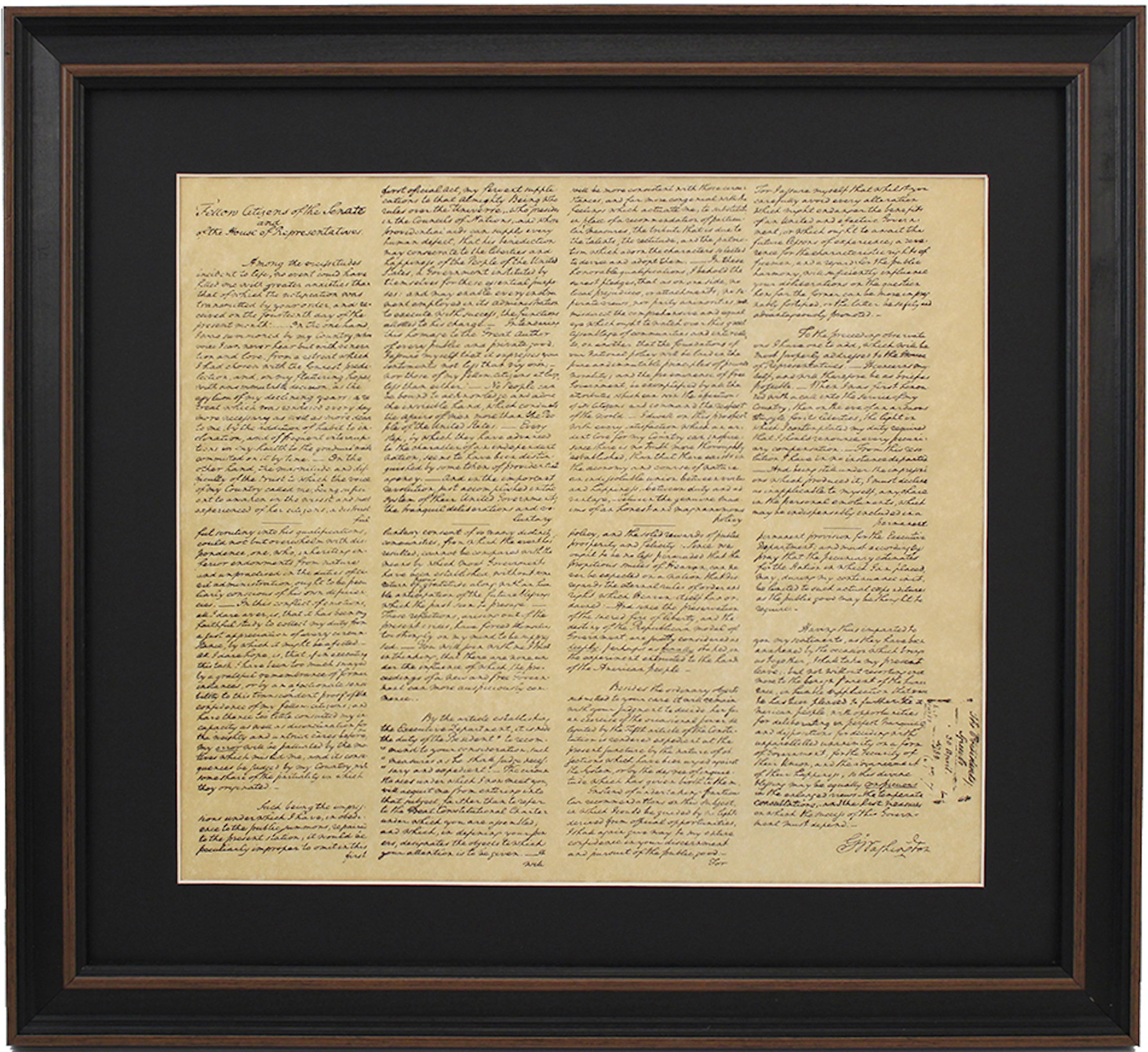 Alcott Hill® George Washington's Inaugural Address | Framed Textual Art ...