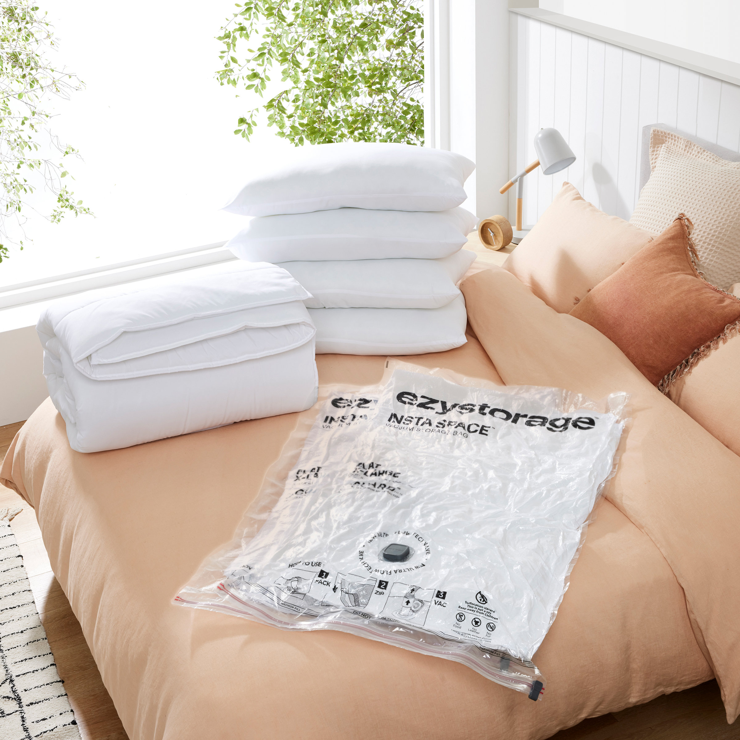 Ezy Storage Insta Space X-Large Vacuum Bag 8 Pack Closet, Storage & Garage Organizer | Wayfair