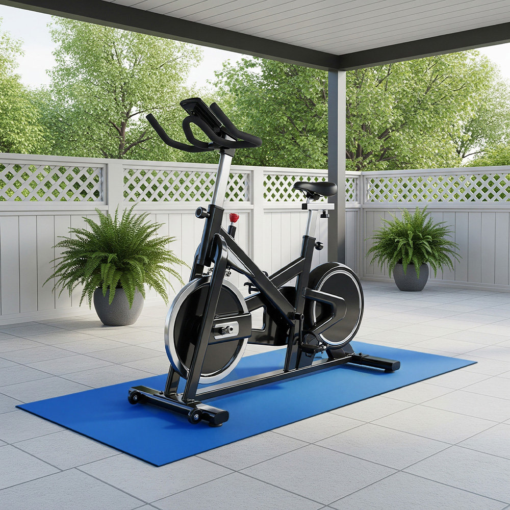 Rubber-Cal, Inc. Rubber-Cal "TFS-121 Exercise Bike Mats" - 5mm x 4ft x ...