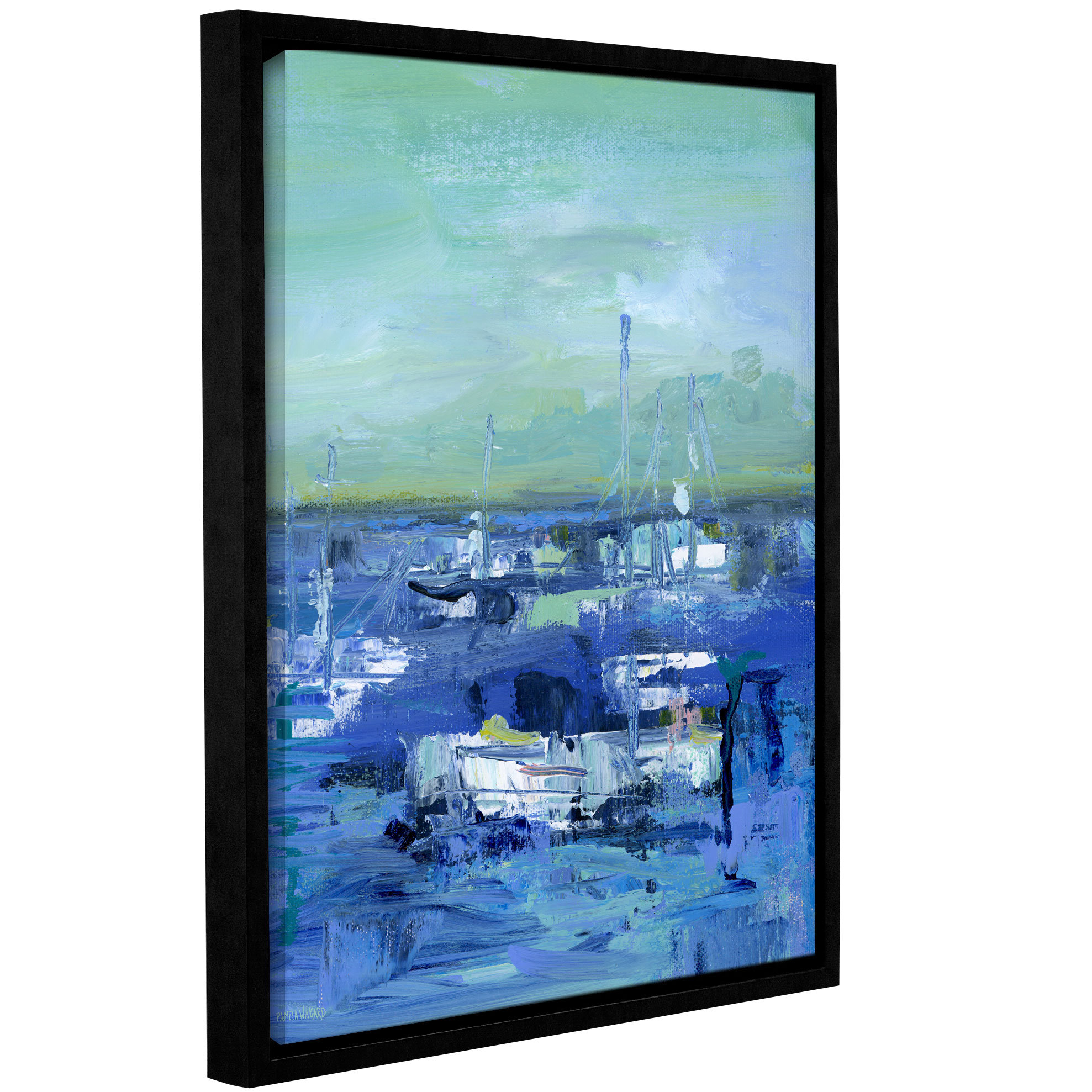 Breakwater Bay 'Abstract Harbor 14 Just Happy' Framed Painting Print on ...