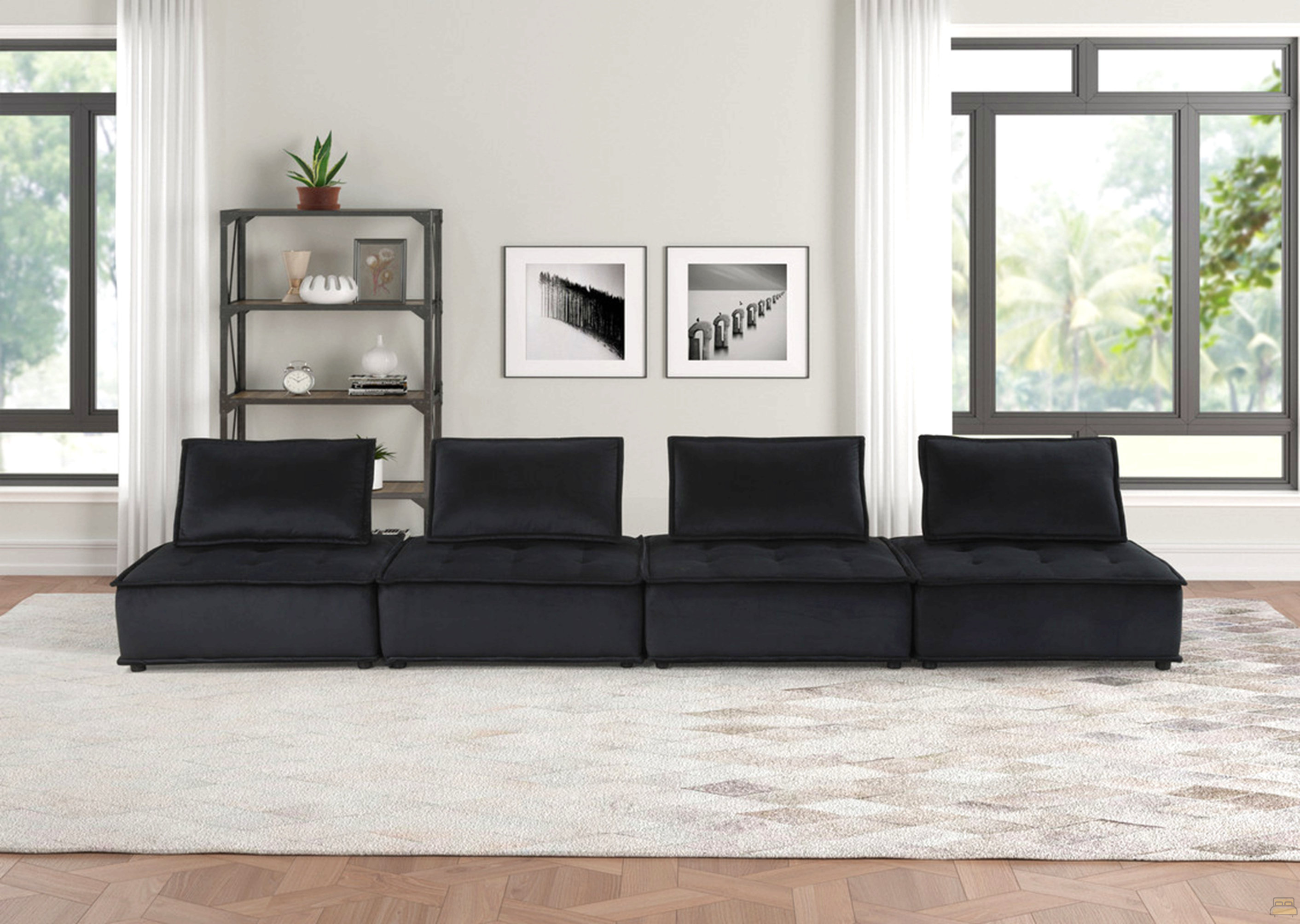 Latitude Run® 160"W Velvet 4-Seater Modular Sofa | Wayfair