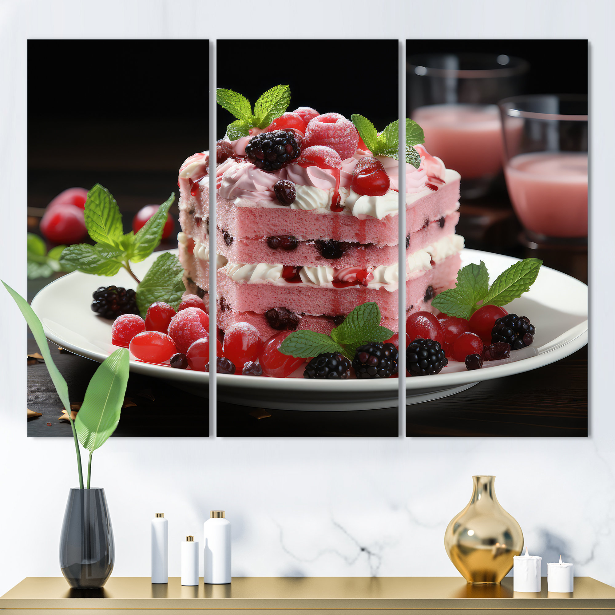 Latitude Run® Watermelon Cake Mmmmmmm I - Fruits Metal Wall Decor Set ...
