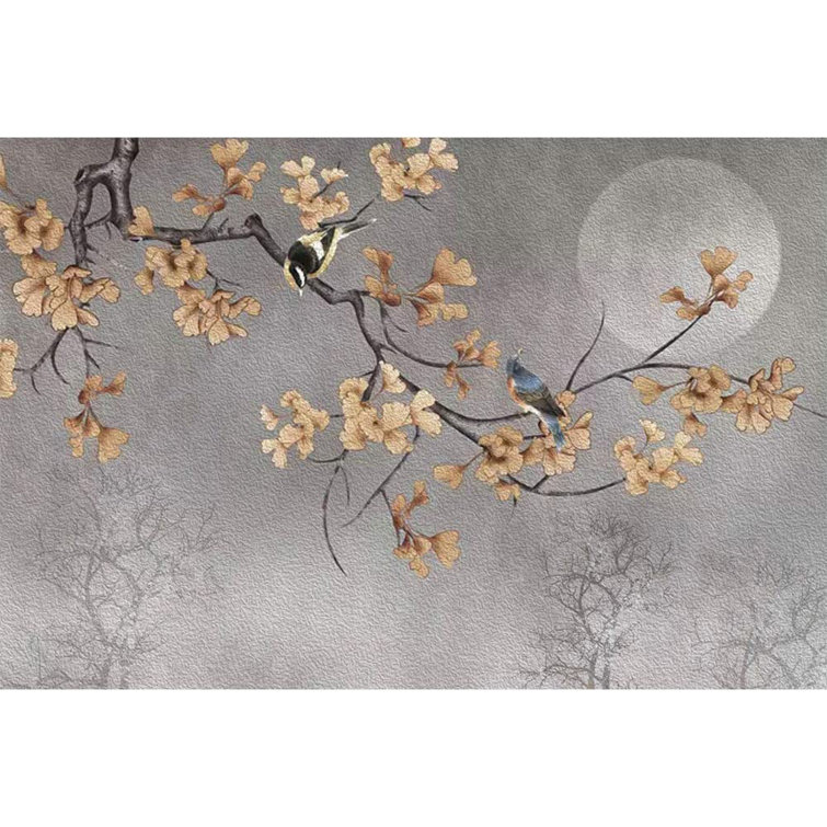 IDEA4WALL Flower On Branch Peel & Stick Floral Border | Wayfair