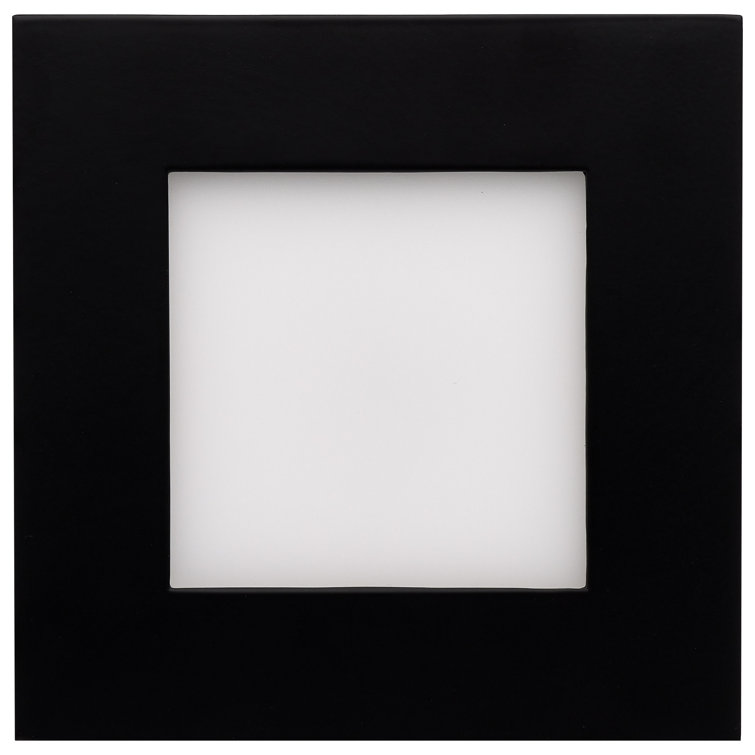 Satco 4" Black Square Shower Trim Selectable Color Temperature Dimmable ...