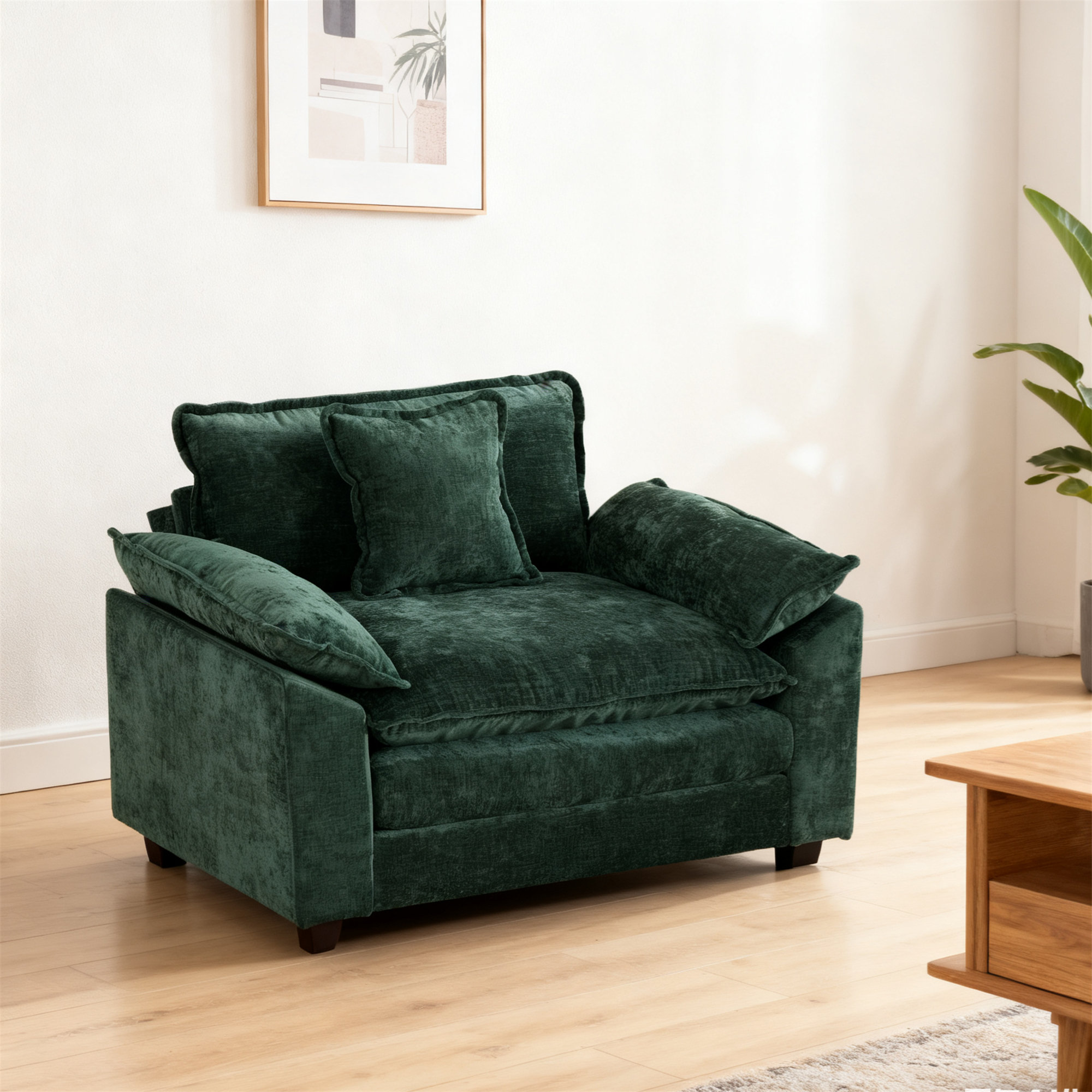 Ebern Designs Single Seat Modern Modular Sectional Couch With Wider ...