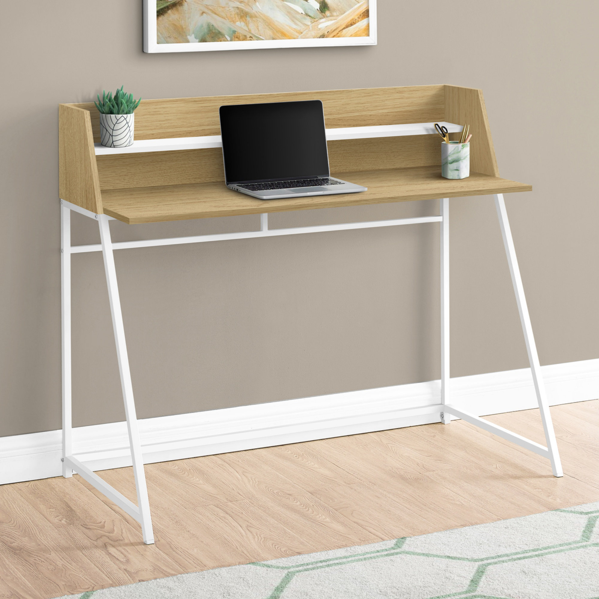 Latitude Run® Computer Desk, Home Office, Laptop, Storage Shelves, 48"L ...