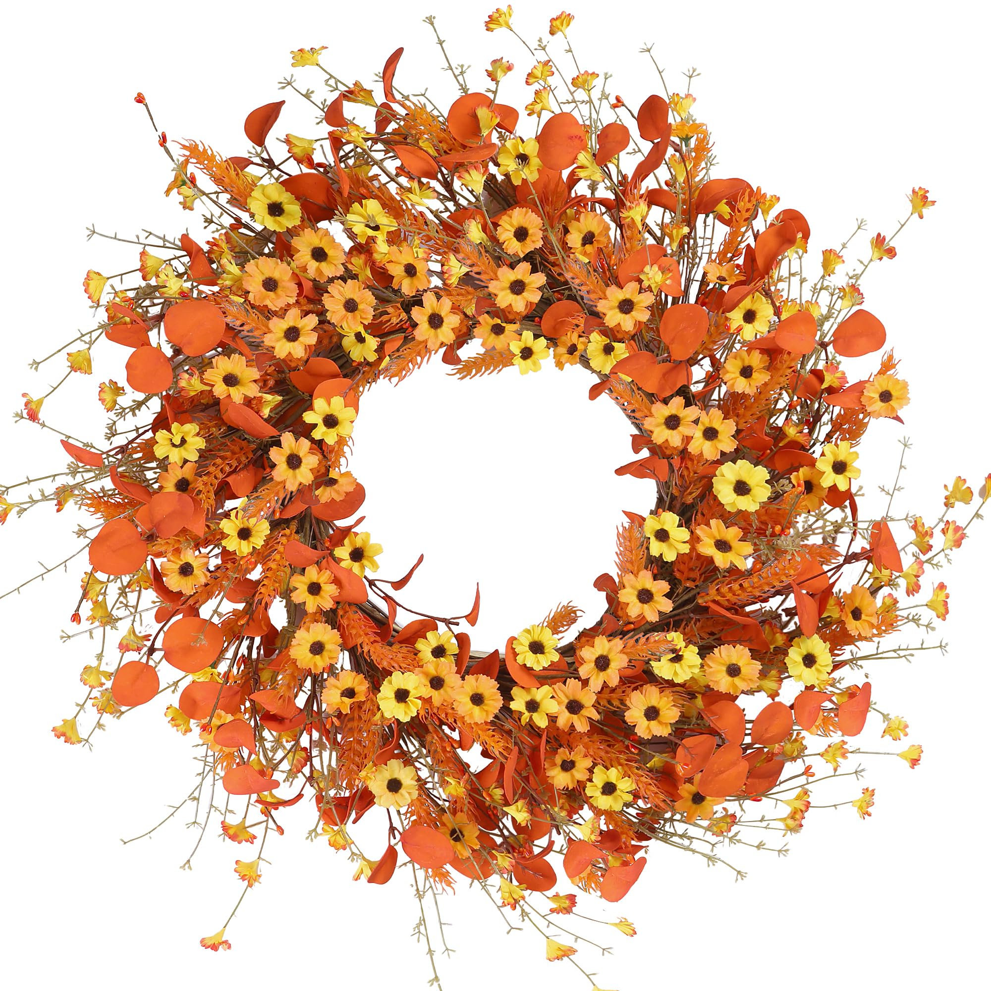 One Allium Way® Fall Wreath 24’’ Autumn Front Door Wreath Harvest ...