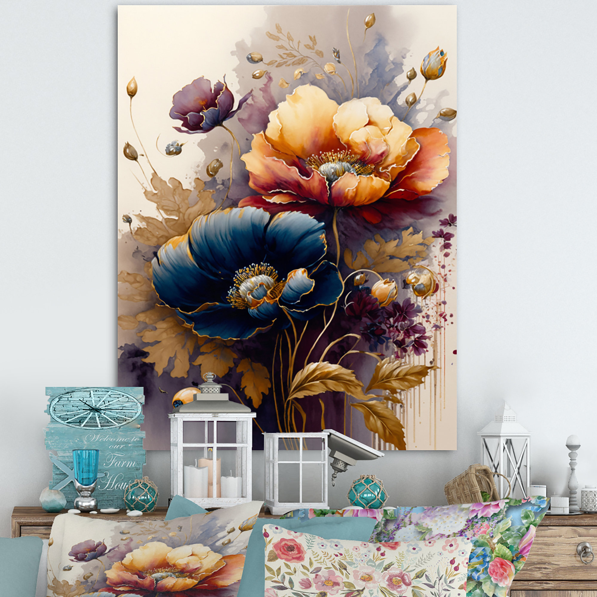 House of Hampton® Night Shade Poppy Floral Design IV Night Shade Poppy ...