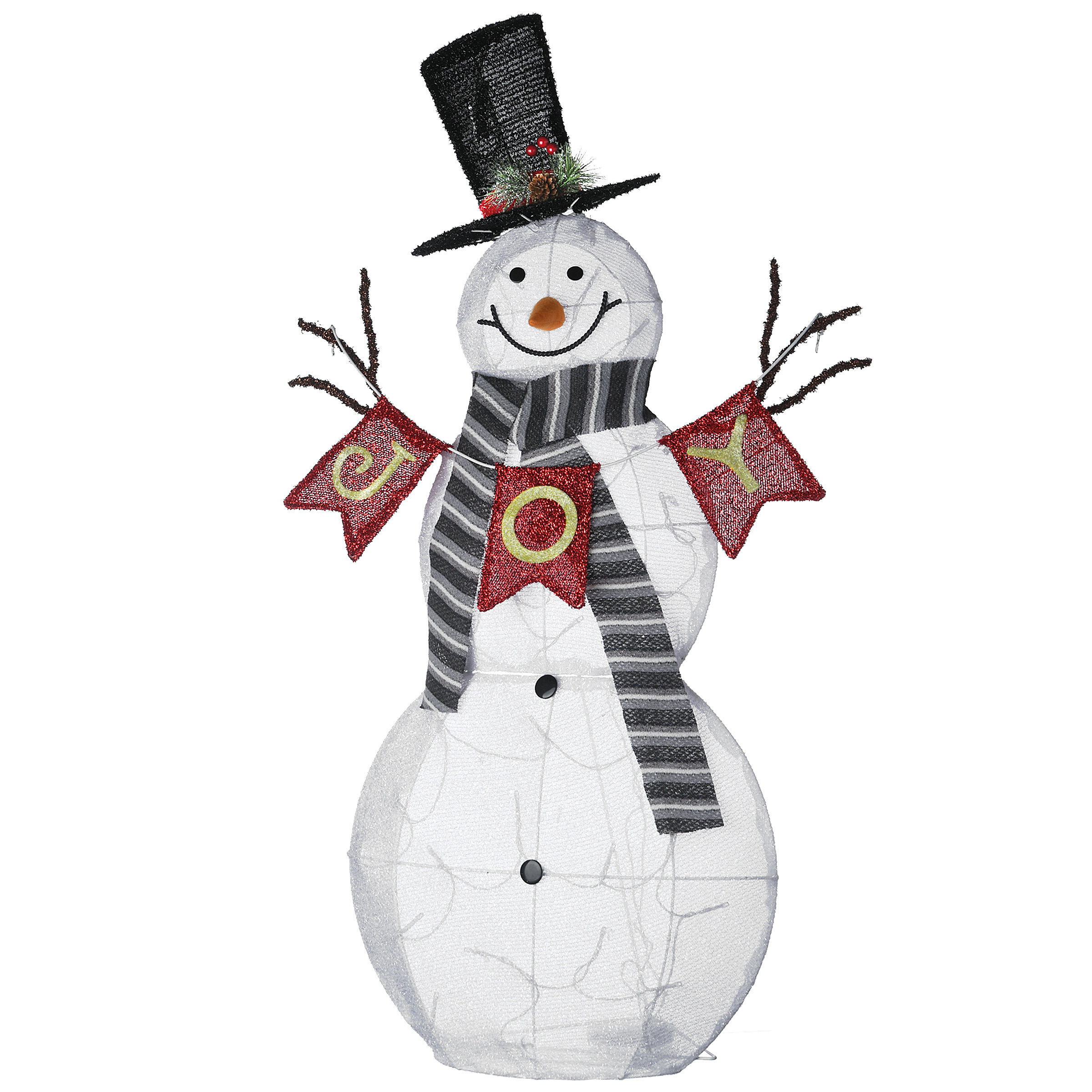 The Holiday Aisle® 42" Pre-Lit Snowman with JOY Sign & Reviews | Wayfair