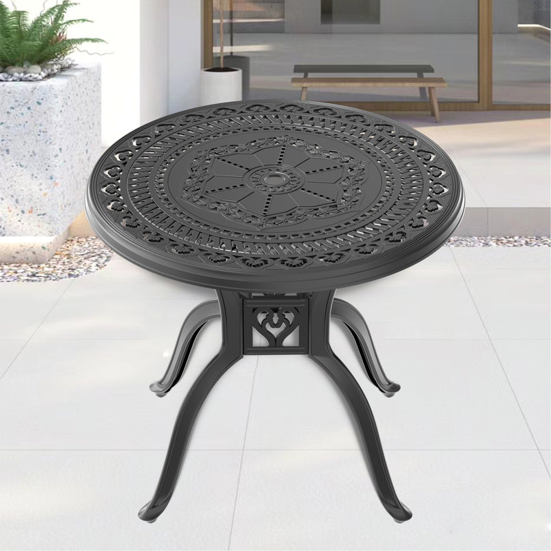 Astoria Grand Exquisite Cast Aluminum Patio Dining Table For Outdoor ...