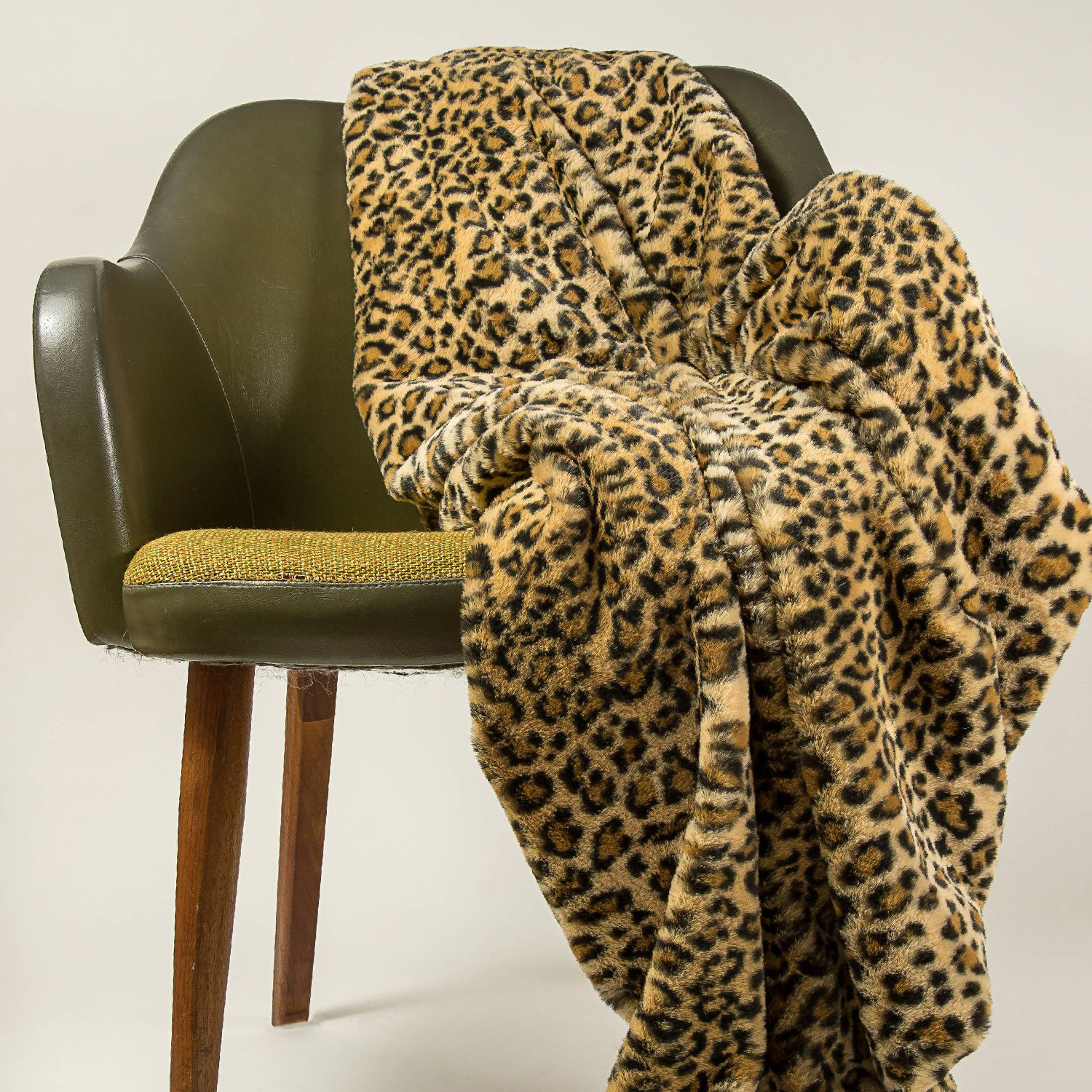 HomeRoots 50" X 70" Brown and Black Faux Fur Animal Print Plush Throw ...