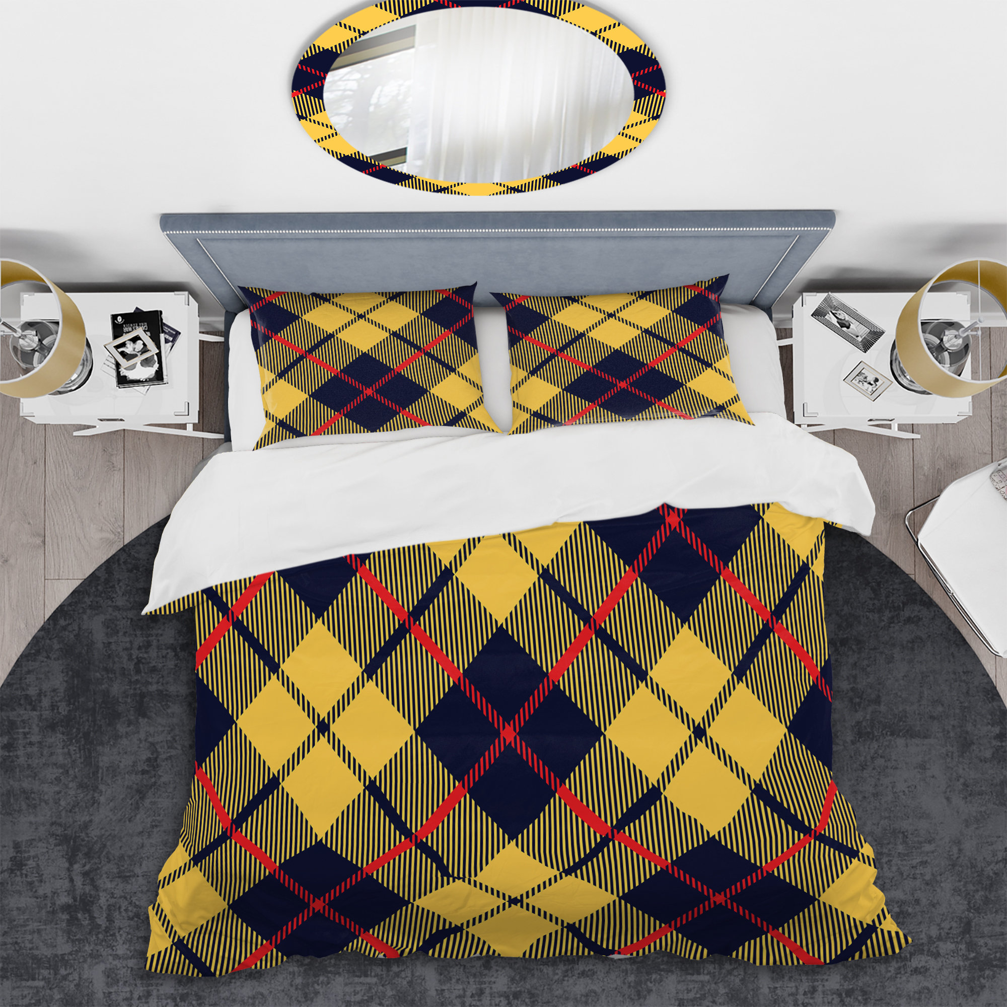 Design Art Yellow/Black Microfiber 3 Piece Duvet Cover Set | Wayfair