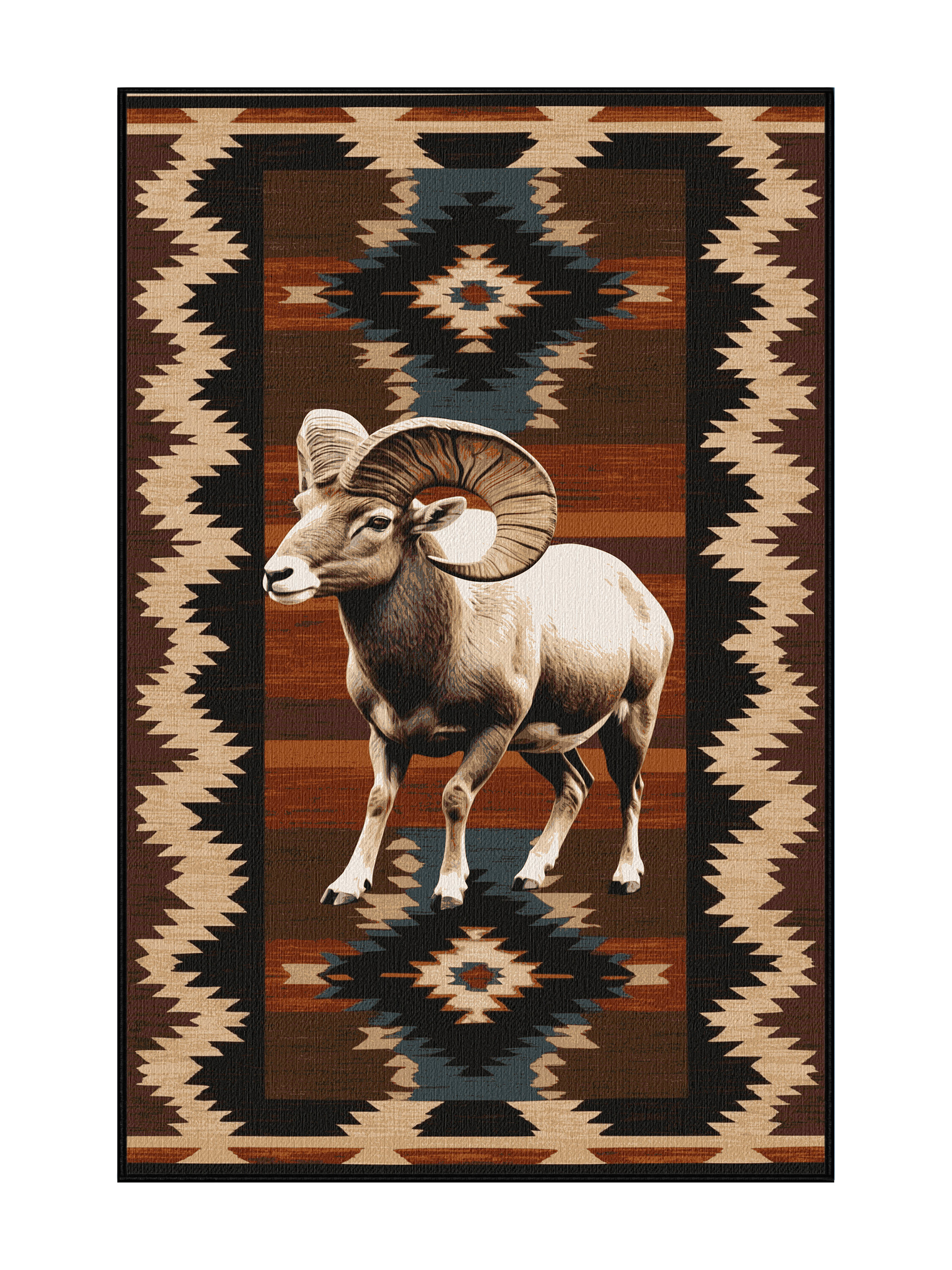 Foundry Select Washable Bighorn Sheep Southwestern Area Rug | Wayfair
