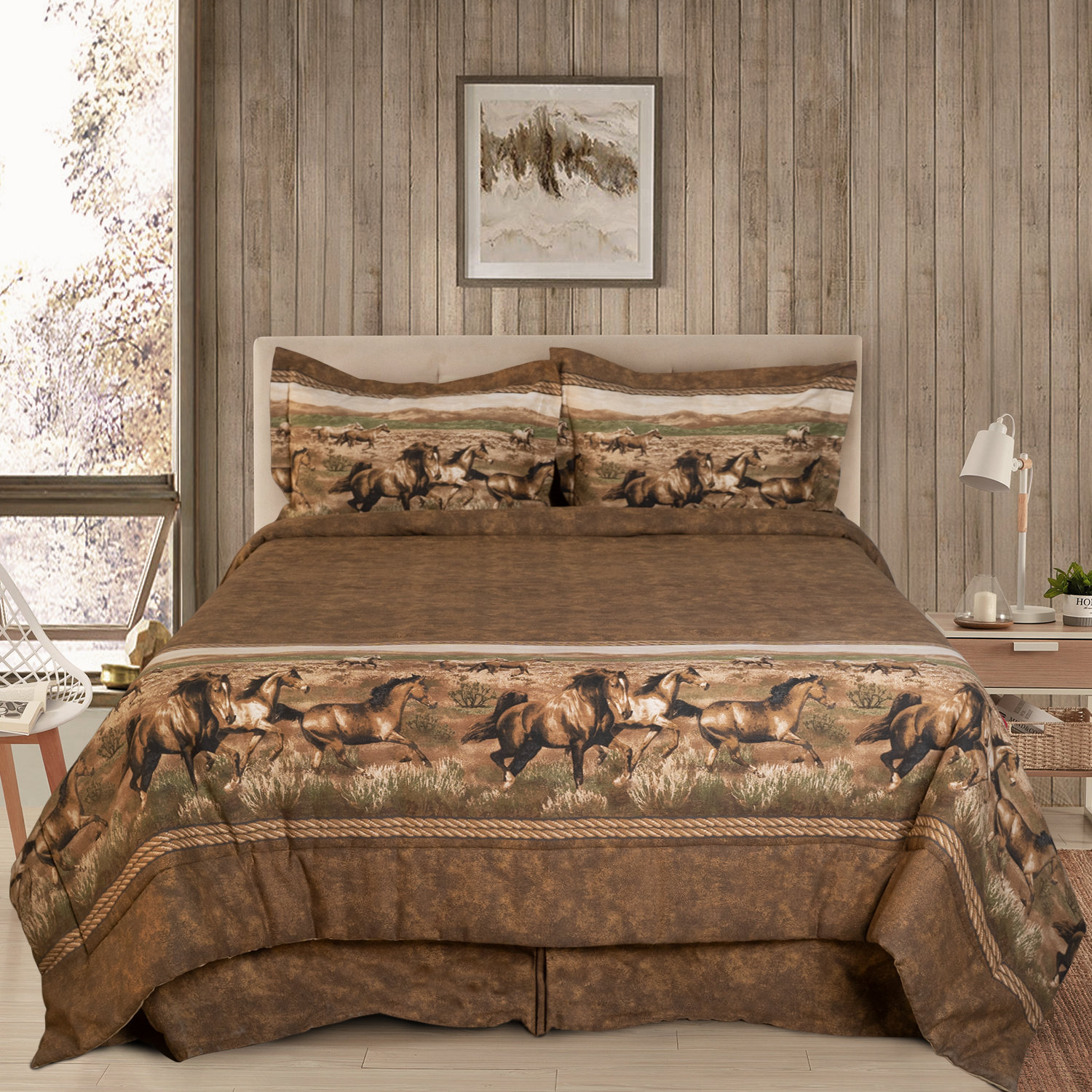 Karin Maki Blue Ridge Trading Wild Horses Rustic Cabin Lodge Bedding ...