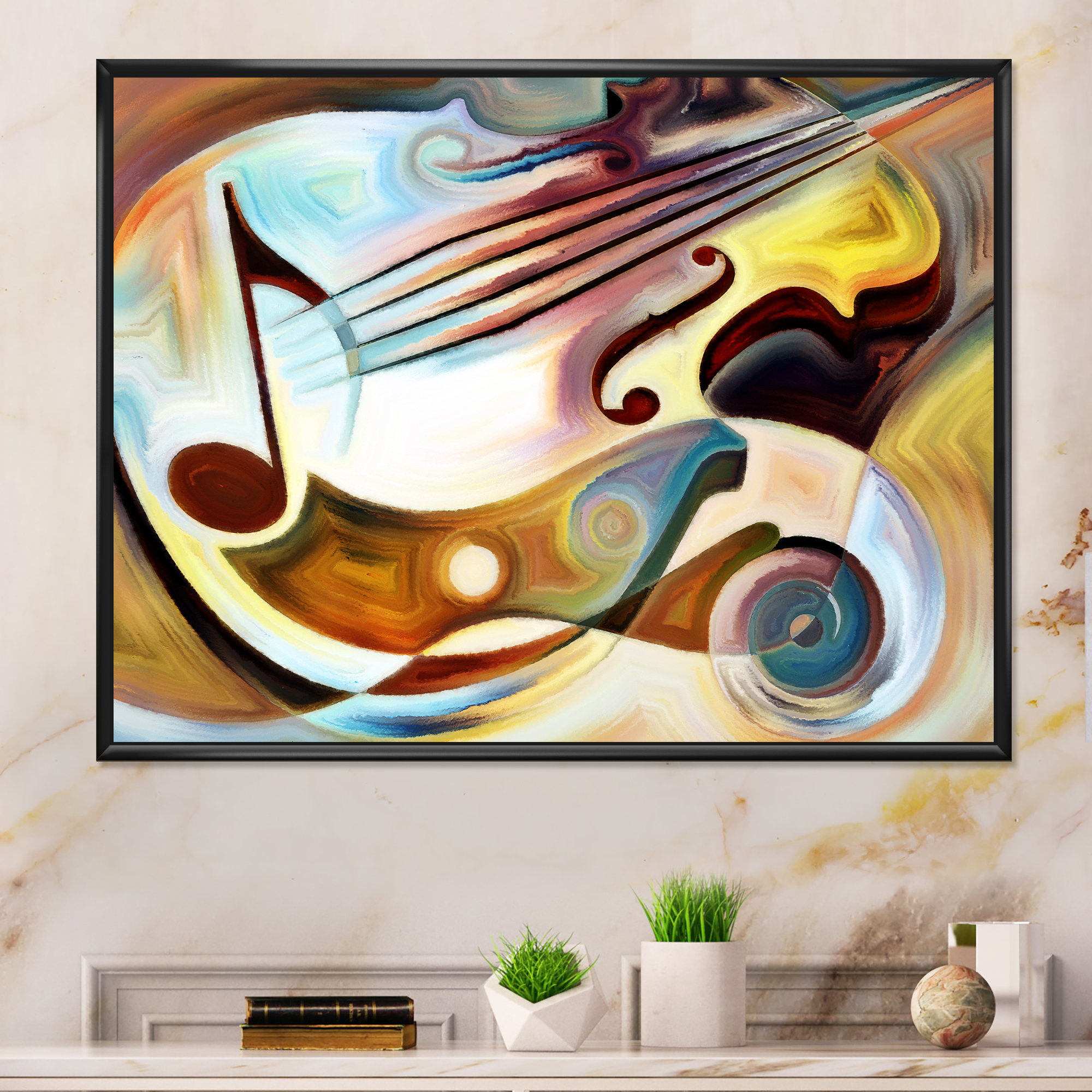 Wrought Studio Colourful Abstract Guitar Illustration V - Modern ...
