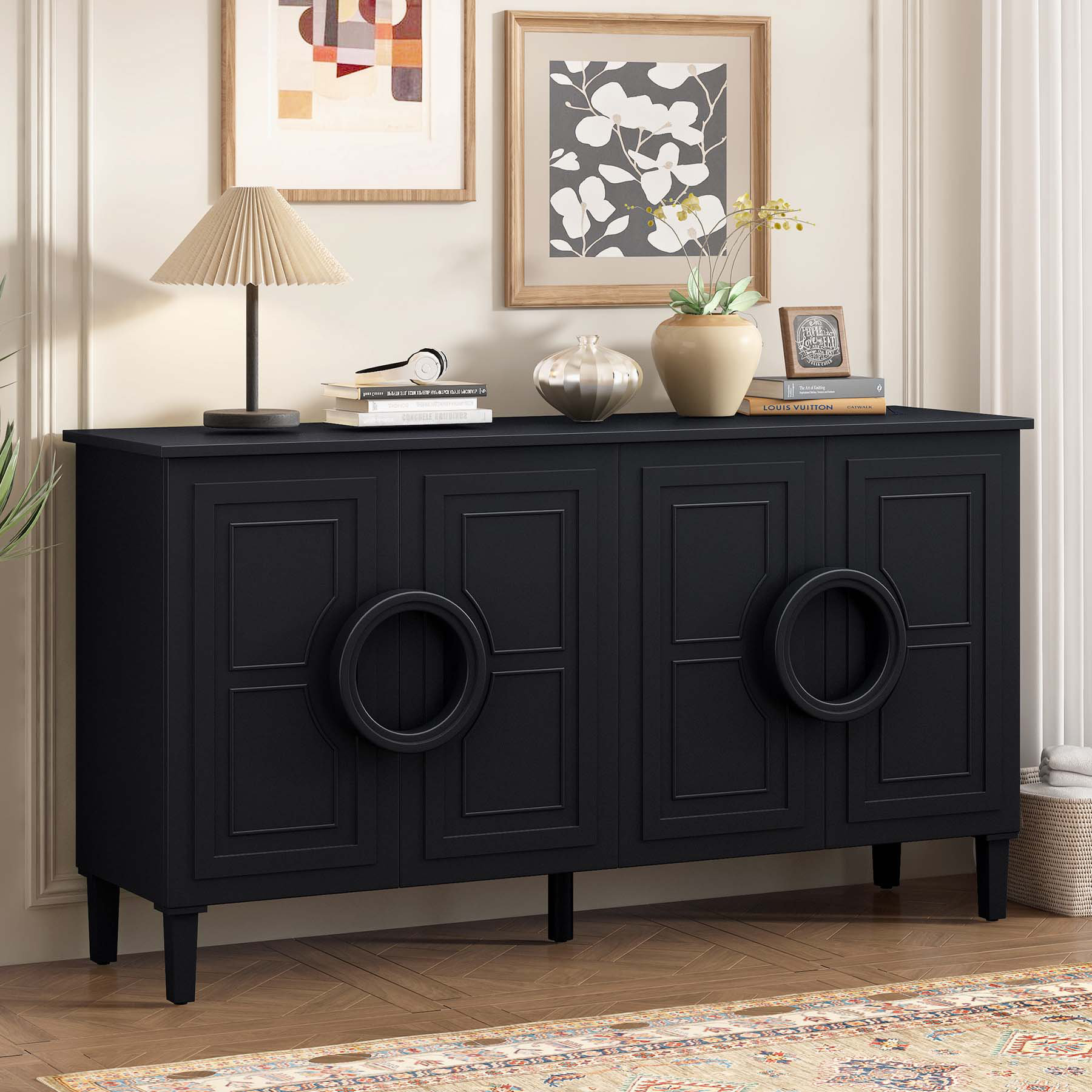 Lark Manor™ Versatile Four-Door Sideboard for Various Rooms with Sturdy ...