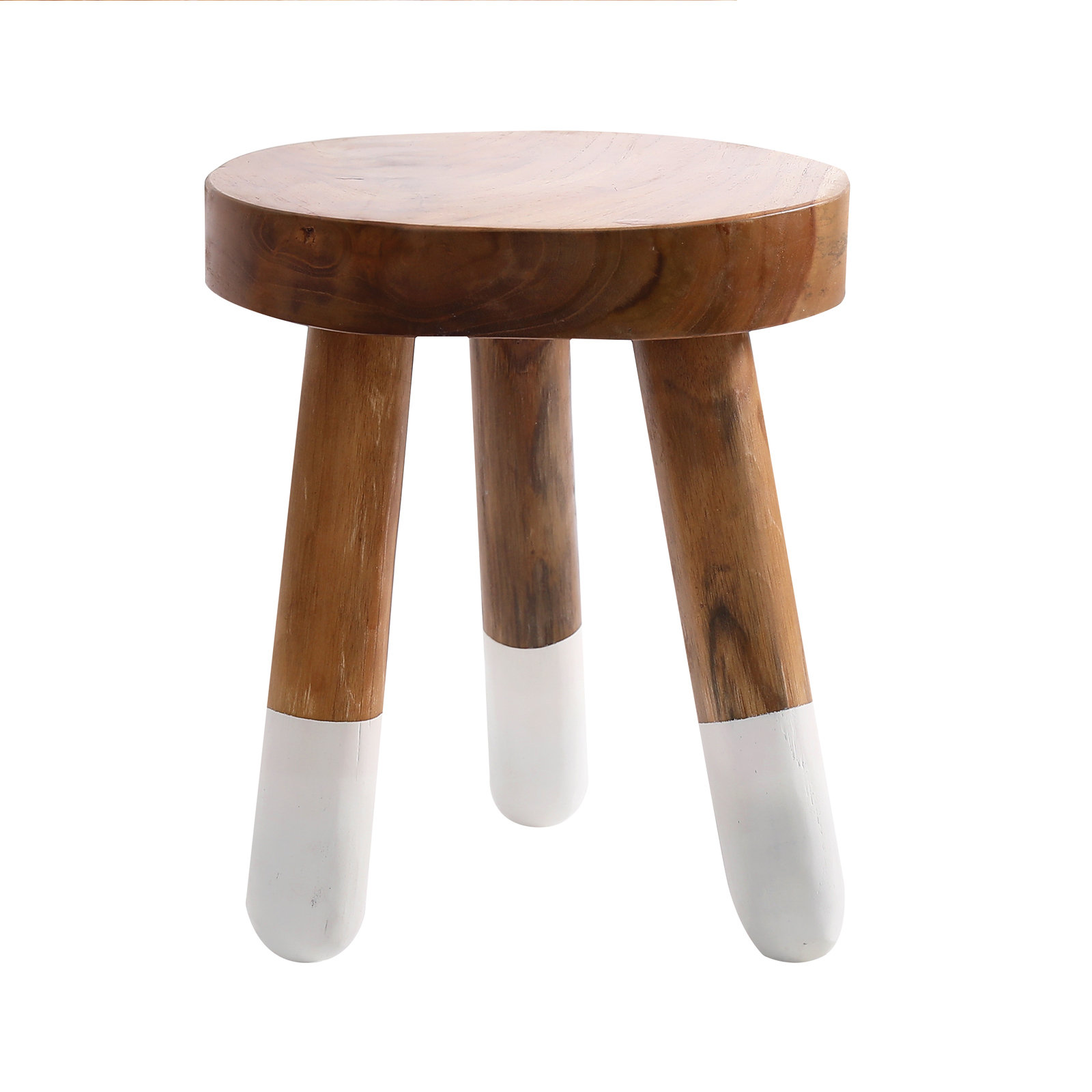 Millwood Pines Teak Round Dip Dyed Teak Stool & Reviews | Wayfair