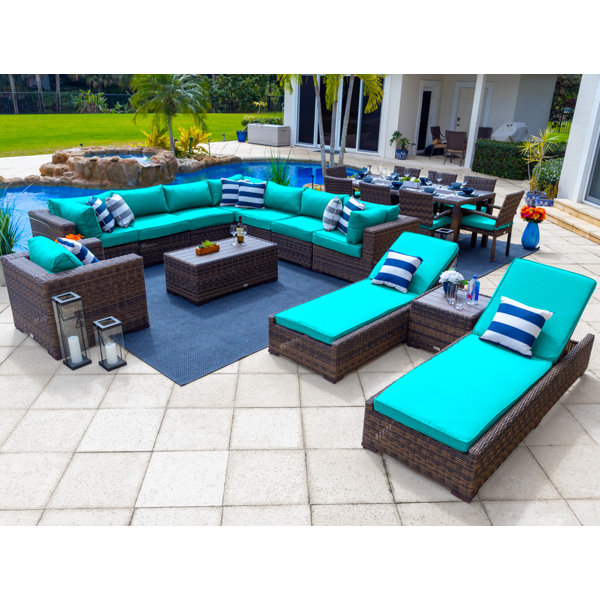 Latitude Run® Centralmont 21 Piece Rattan Complete Patio Set with ...