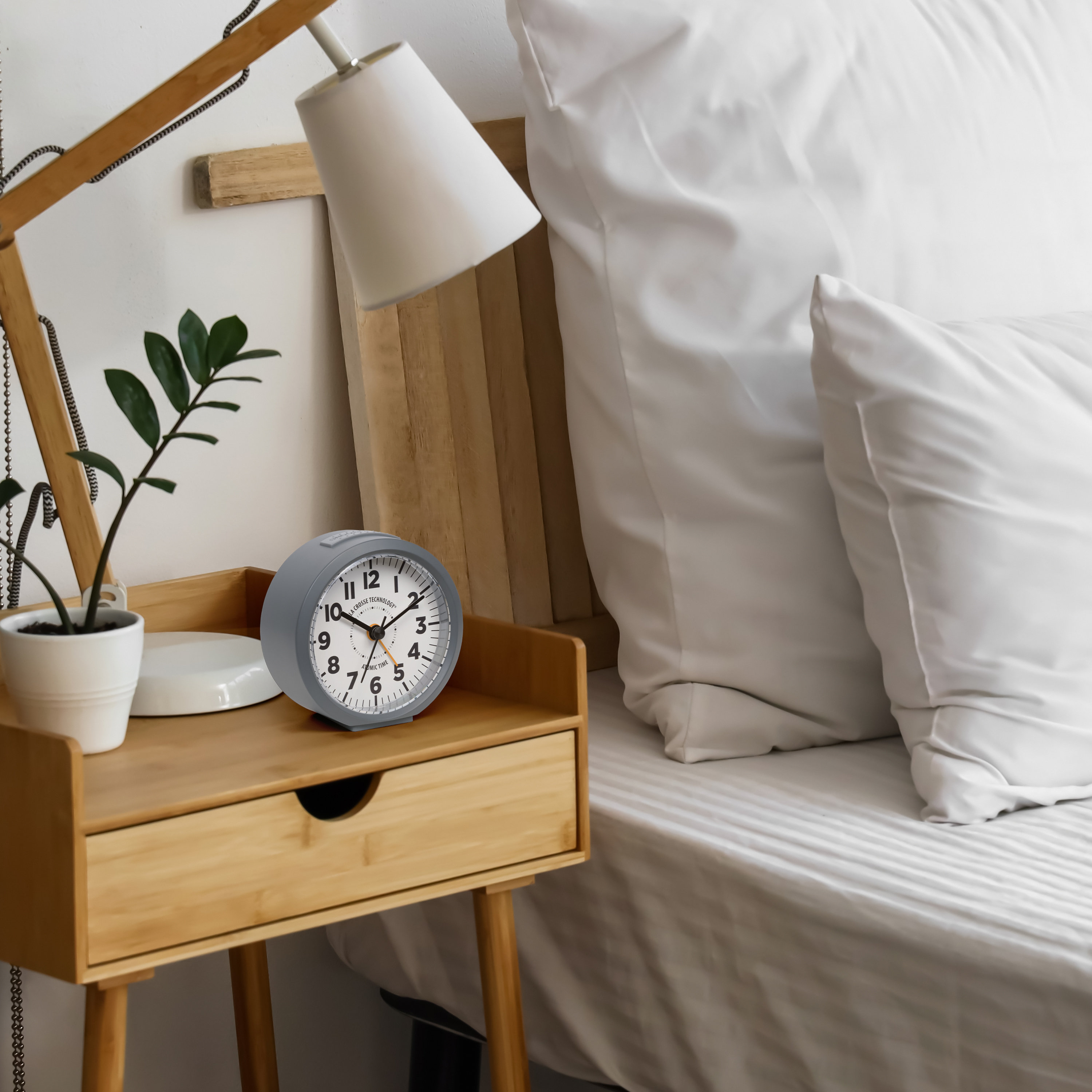 George Oliver 4-Inch Round Grey Atomic Analogue Alarm Clock - Wayfair ...