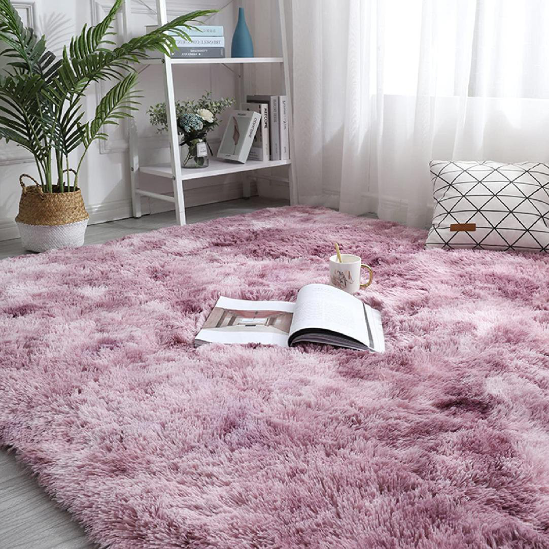 Everly Quinn Shag Purple Machine Washable Indoor/Outdoor Rug | Wayfair