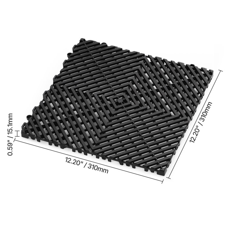 Stellweilan Tessberg Interlocking Drainage Mat, 12” x 12” Modular ...