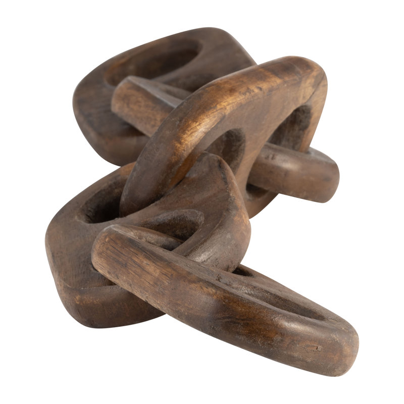 AllModern Roxanne 18" Wooden Chain Sculpture - Brown Decorative Chain ...