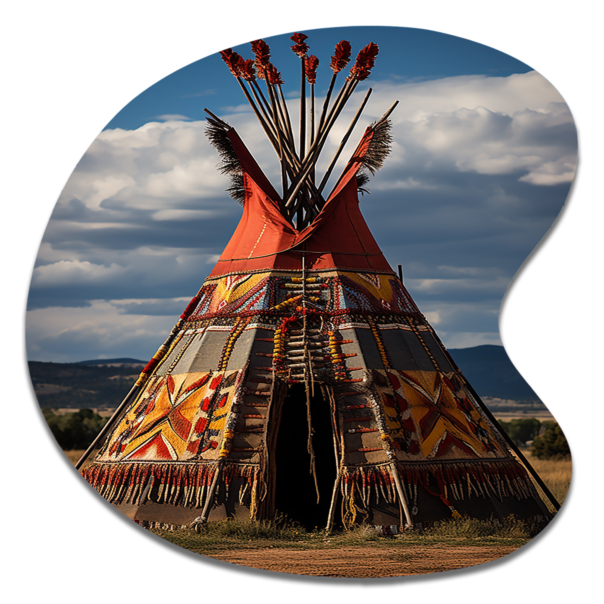 Design Art Native Tipi Harmony Of Prairies - Native American Art Drop ...