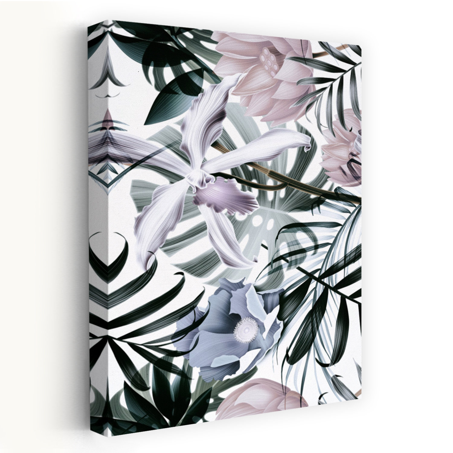 Latitude Run® Jungle Fashion 2 Abstract Palm Tree Tropical Flower Art ...