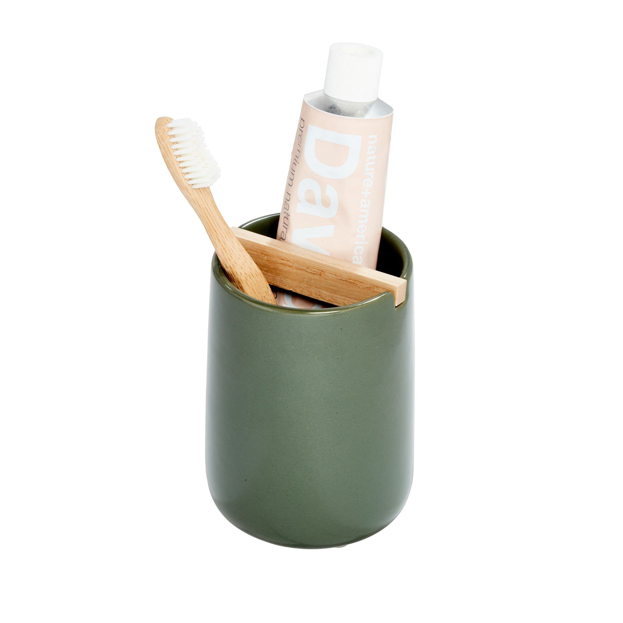 Rebrilliant Ceramic Earth Collection Toothbrush Holder With Paulownia ...