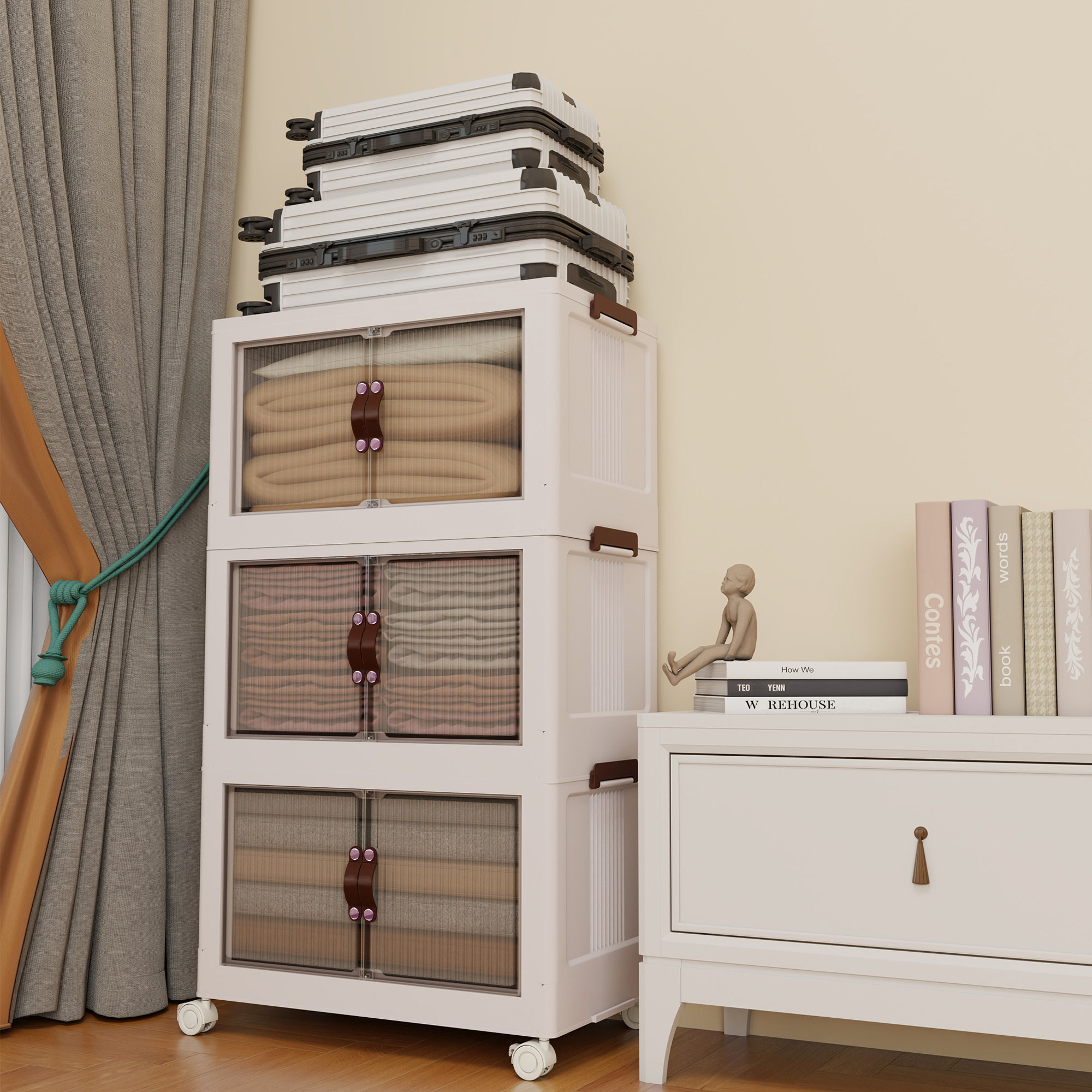 Rebrilliant Plastic Collapsible Storage Bins with lids-100Gal/400QT ...