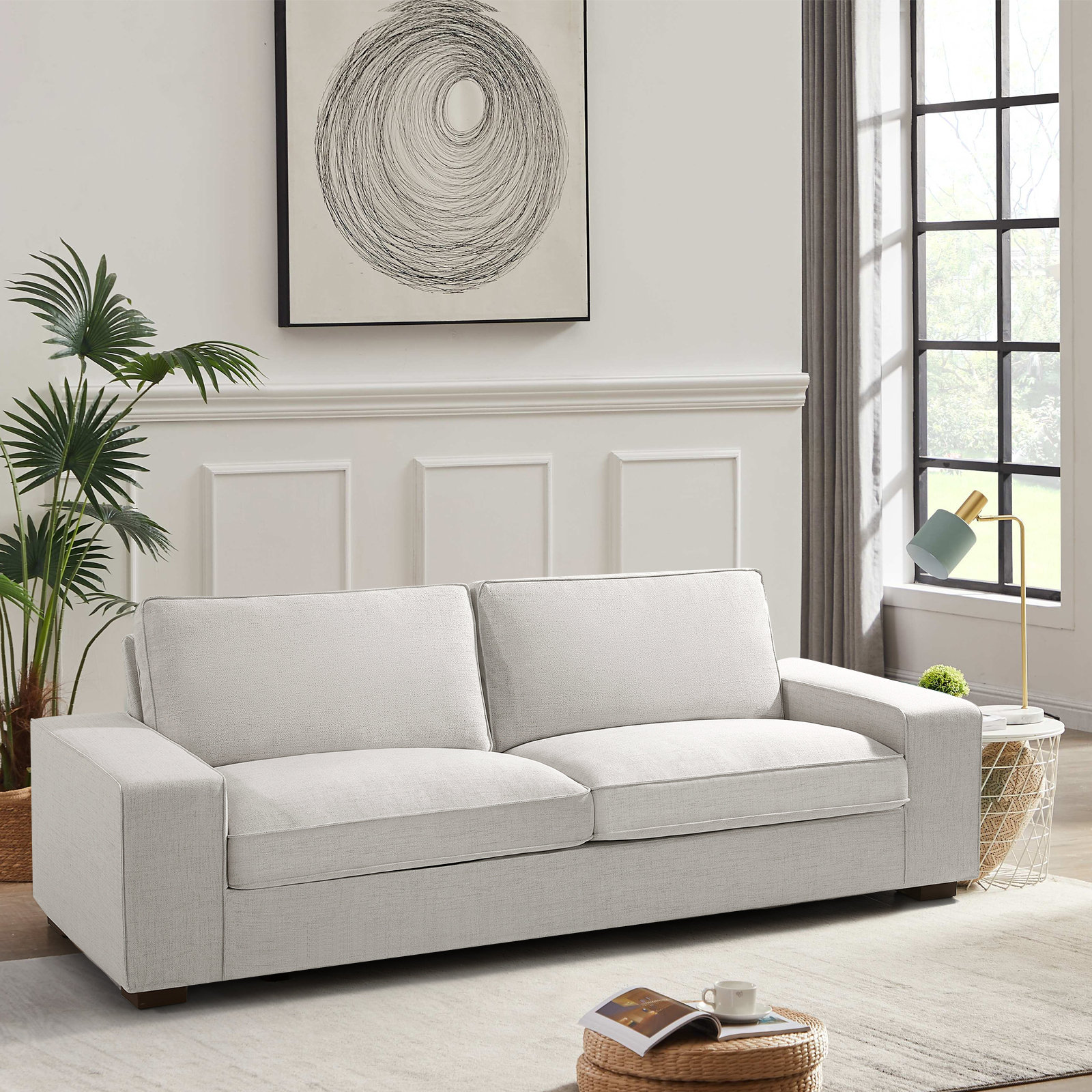 Ebern Designs Jonte 88.58'' Modern Chenille Sofa for Small Spaces ...