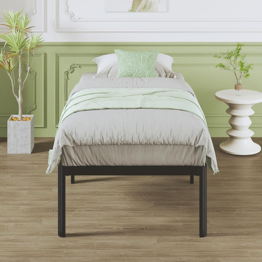 Latitude Run® 20 Inch King Bed Frame with Rounded Corner Legs, Heavy ...