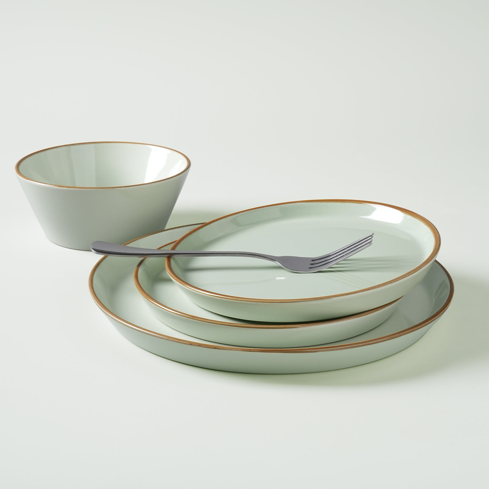 Latitude Run® 12 Pieces Stoneware Dinnerware Set, Plates And Bowls Set ...