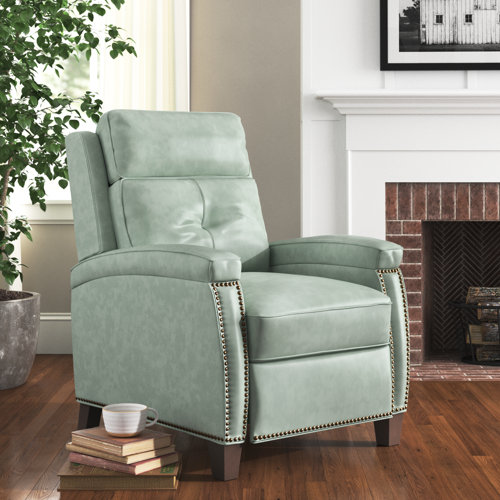 Three Posts™ Glendale Heights 31" Wide Genuine Leather Manual Club ...