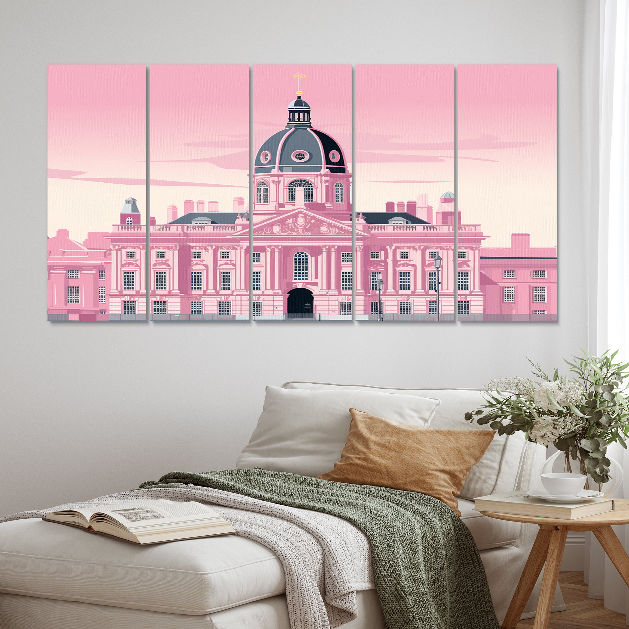 Ivy Bronx Pink Blueprint Of Classical London III - City London Canvas ...