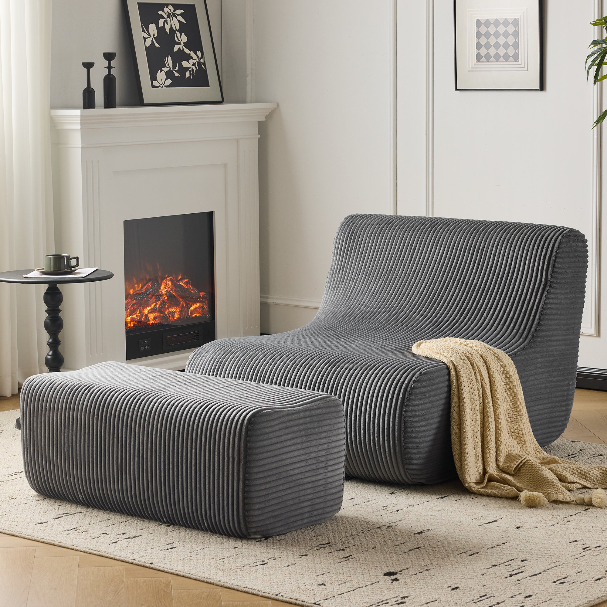 Fairmont Park Back Support Bean Bag Couch, High-Resilient Foam Comfy ...