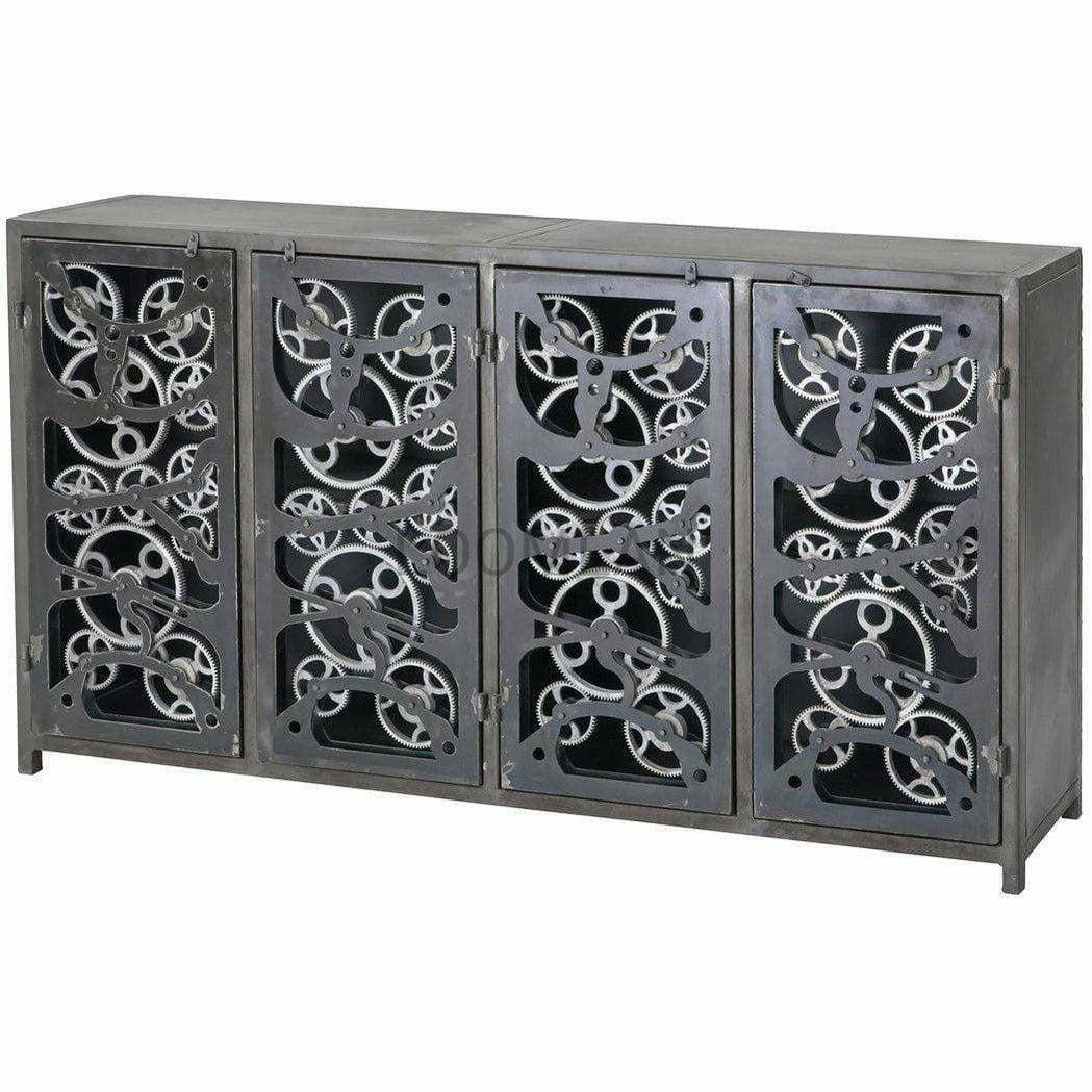 Williston Forge Emillie 80 Inch Industrial Steampunk Gears Black Metal ...