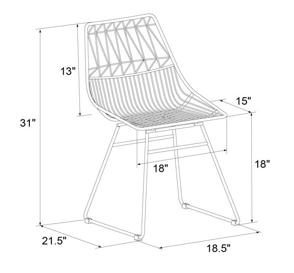 CosmoLiving by Cosmopolitan Metal Slat Back Side Chair & Reviews ...