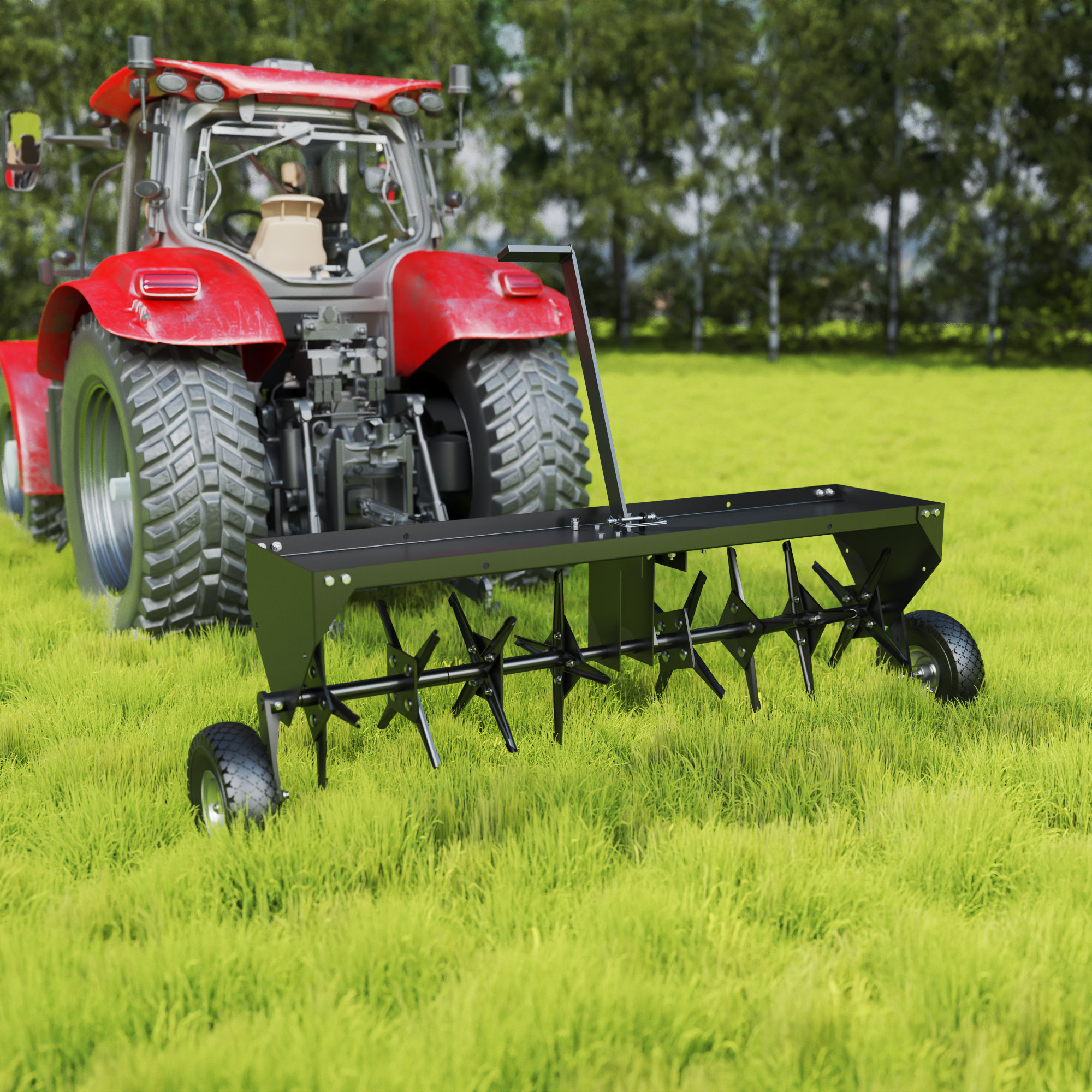 Metaoutdoors 48" Tow Behind Lawn Plug Aerator With Universal Hitch ...