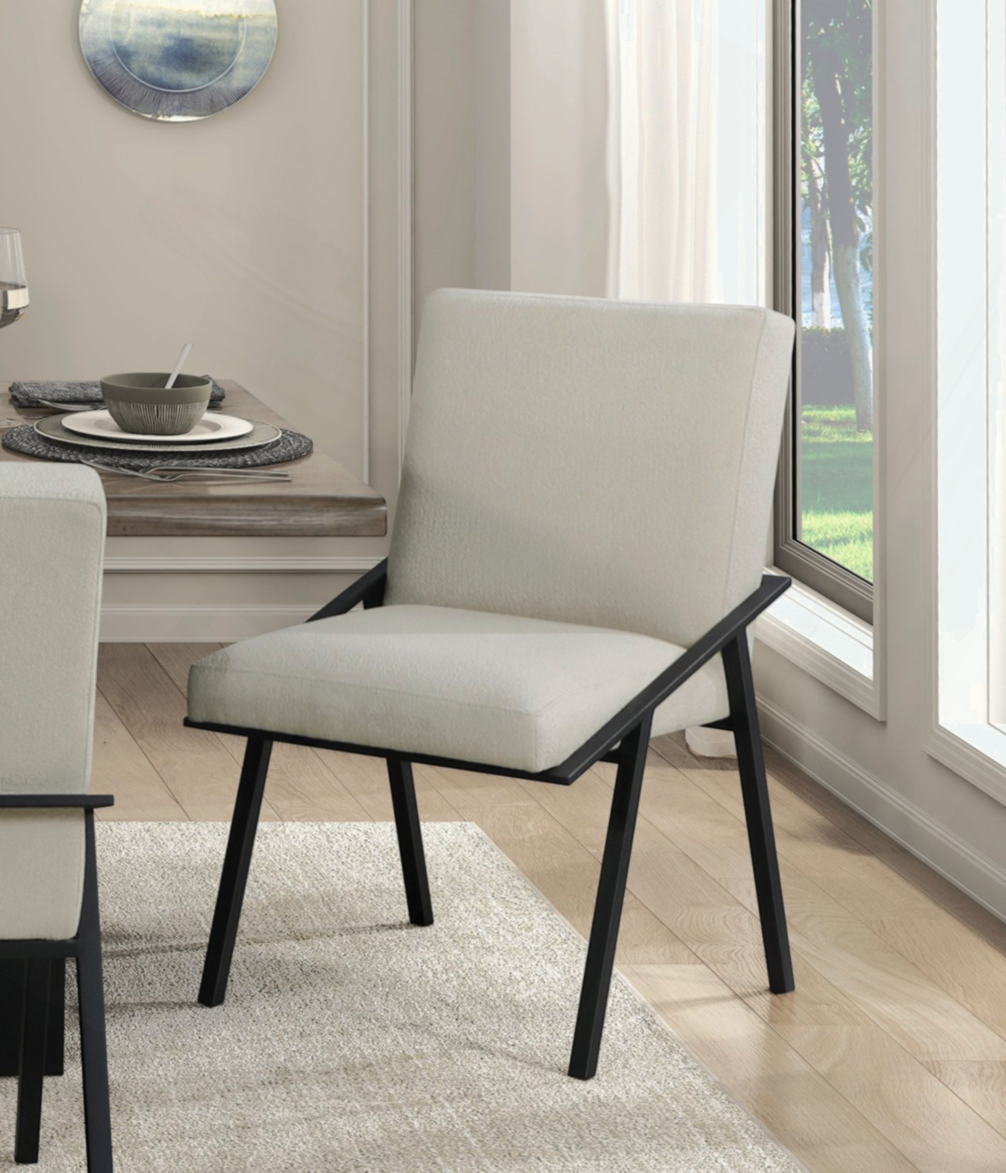 Corrigan Studio® Black Metal Base Contemporary Side Chairs Set Of 2Pc ...